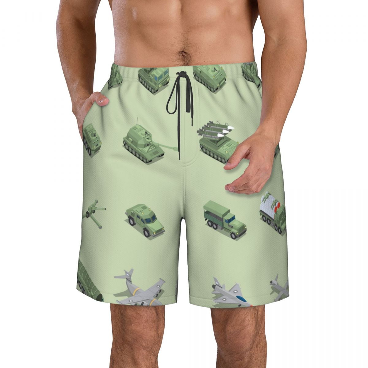 Tank Rocket Launcher Jet Quick Dry Swimming Shorts For Men Swimwear ...