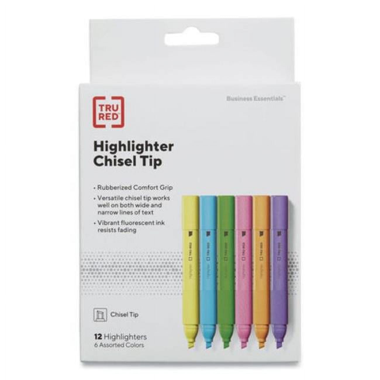 Tank Style Chisel Tip Highlighter, Multi Color - Pack of 12 - Walmart.com