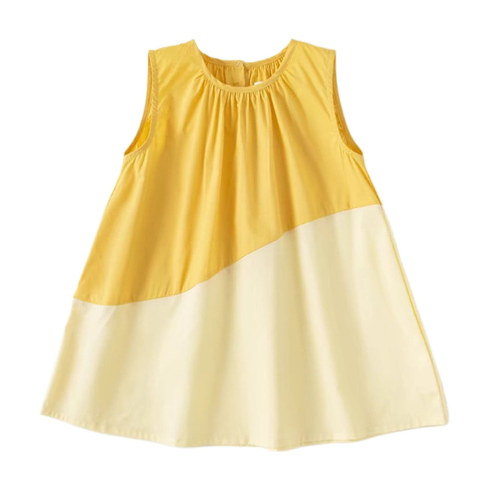 Tank Sundress for Little Girl Color Block Sleeveless Dresses Crew Neck ...
