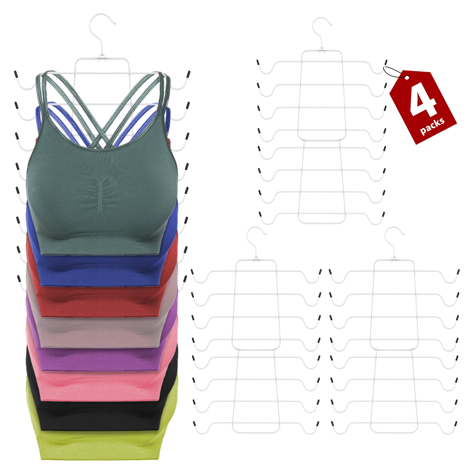 Tank Top Hanger, 4 Pack Space Saving Bra Hangers, Non-Slip Hanging ...