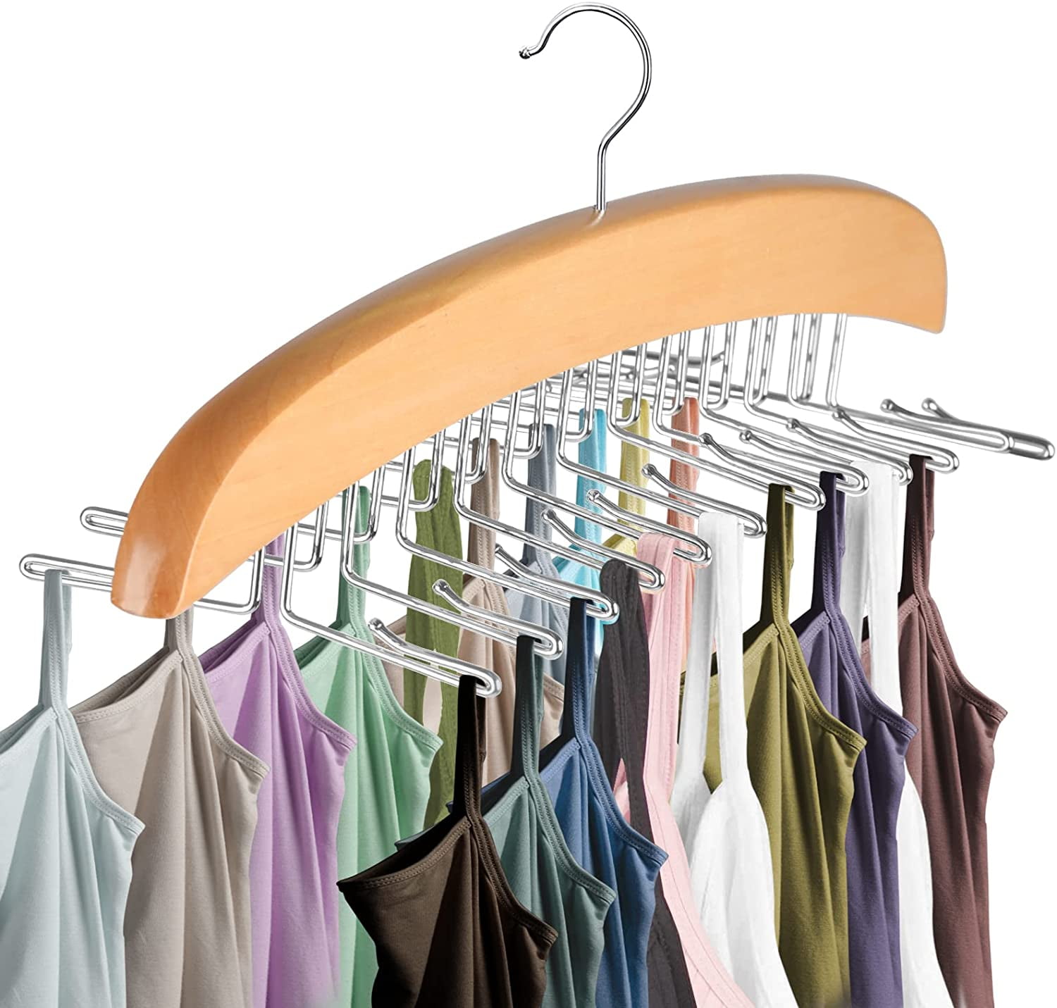 Tank Top Hanger Space Saving - Bra Hanger for Closet Organizer with 360 ...