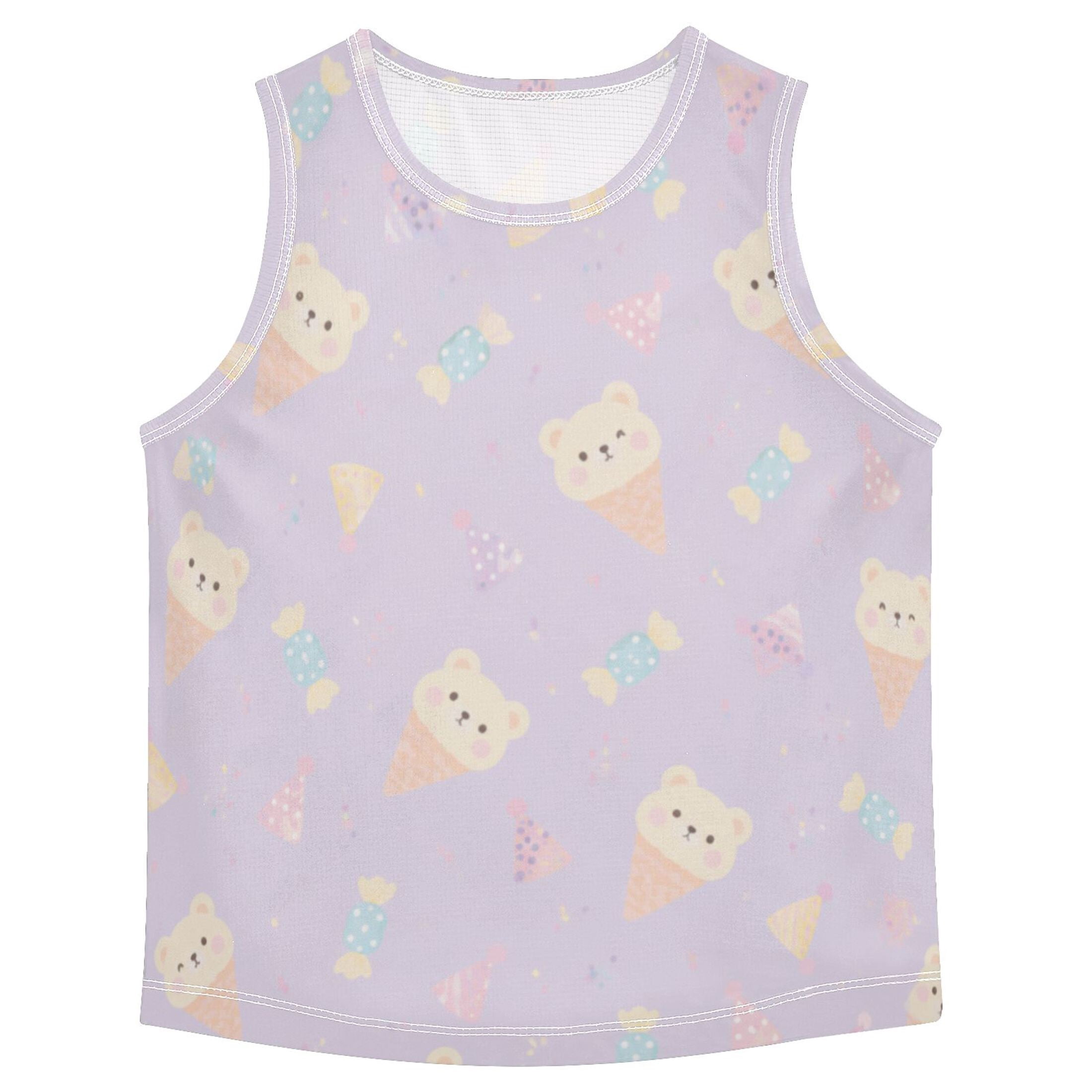 Tank Top Shirts Cute Bear Ice Cream Pattern Quick-Dry Athletic for ...