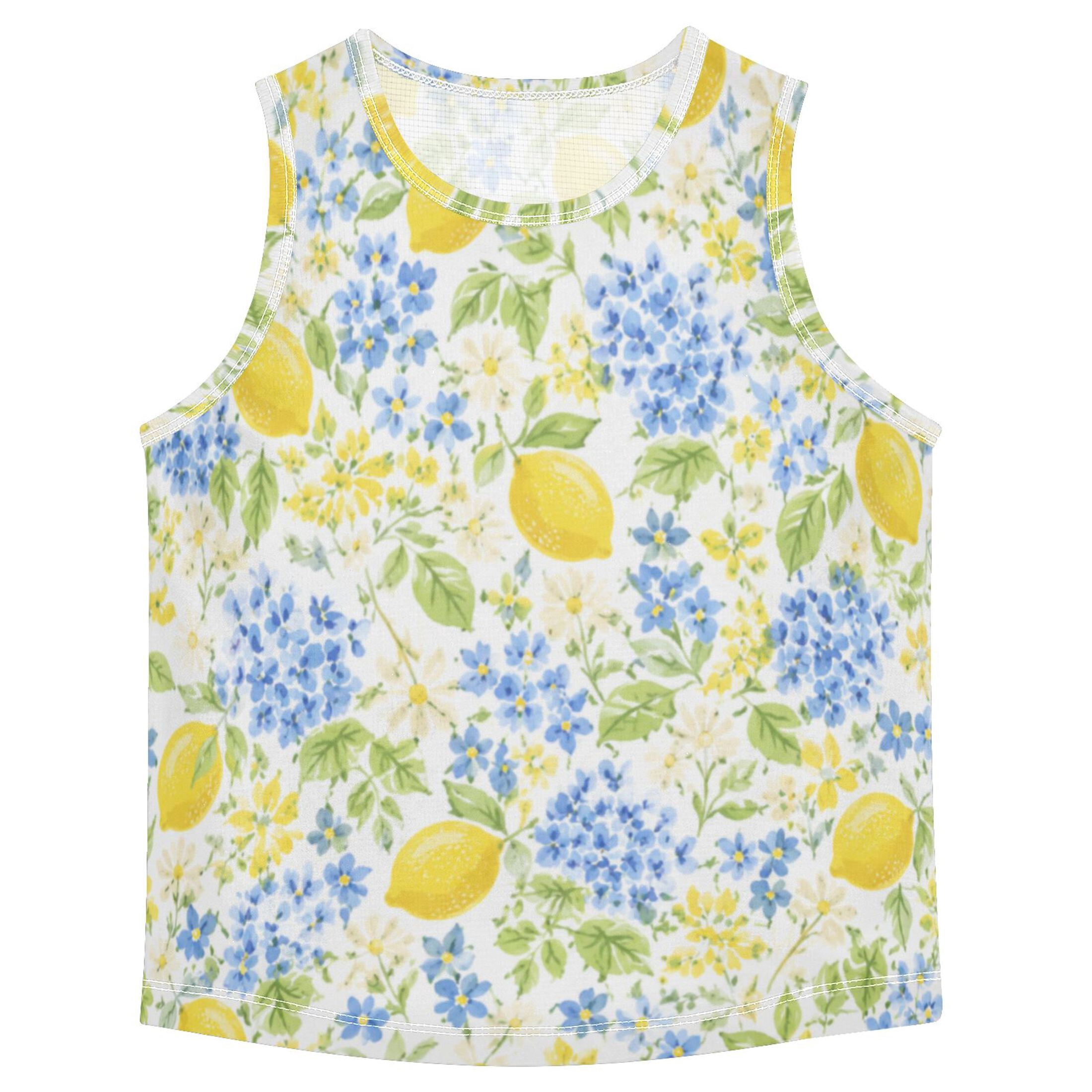 Tank Top Shirts Delicate Lemon Floral Pattern Quick-Dry Athletic for ...