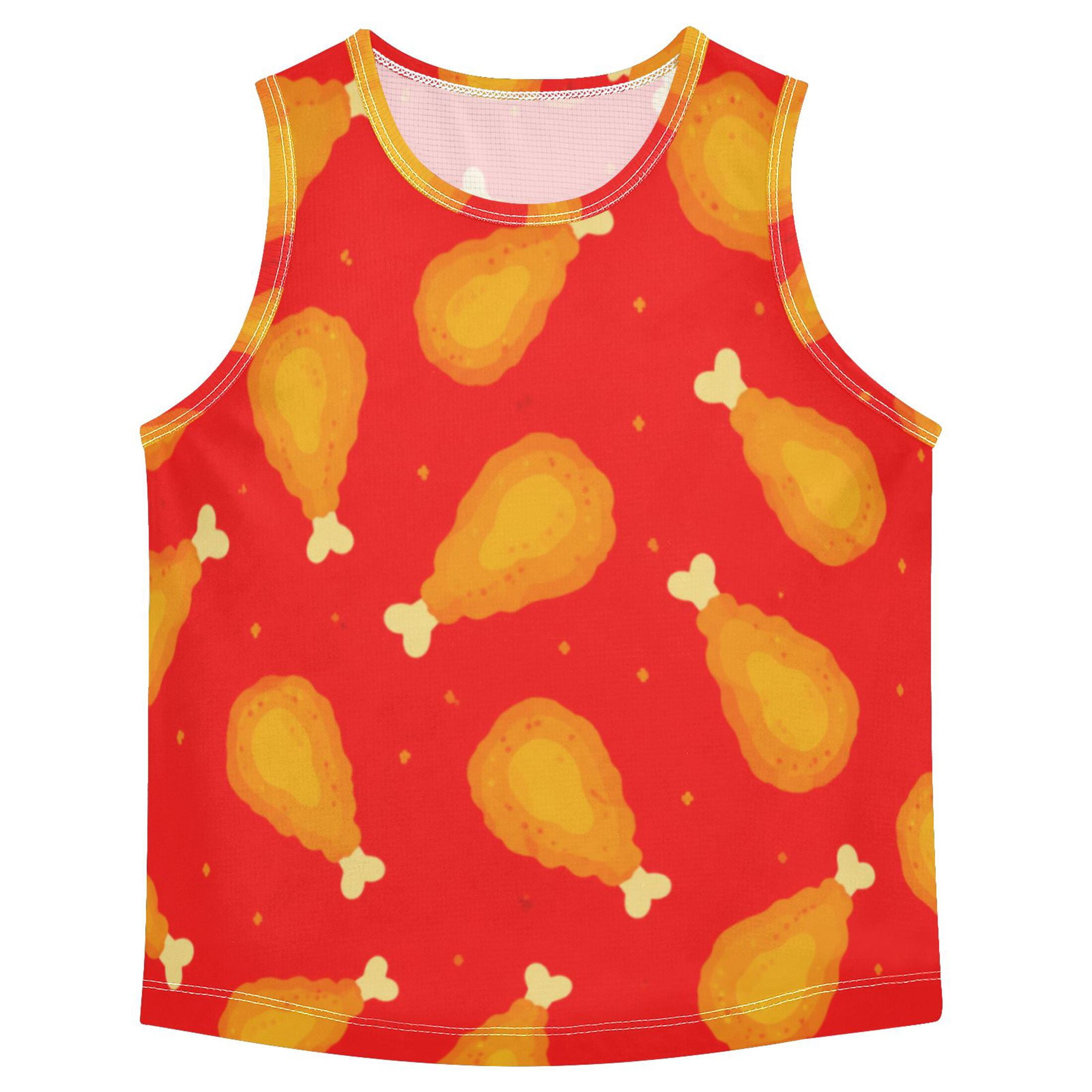 Tank Top Shirts Fried Chicken Pattern Quick-Dry Athletic for Running ...