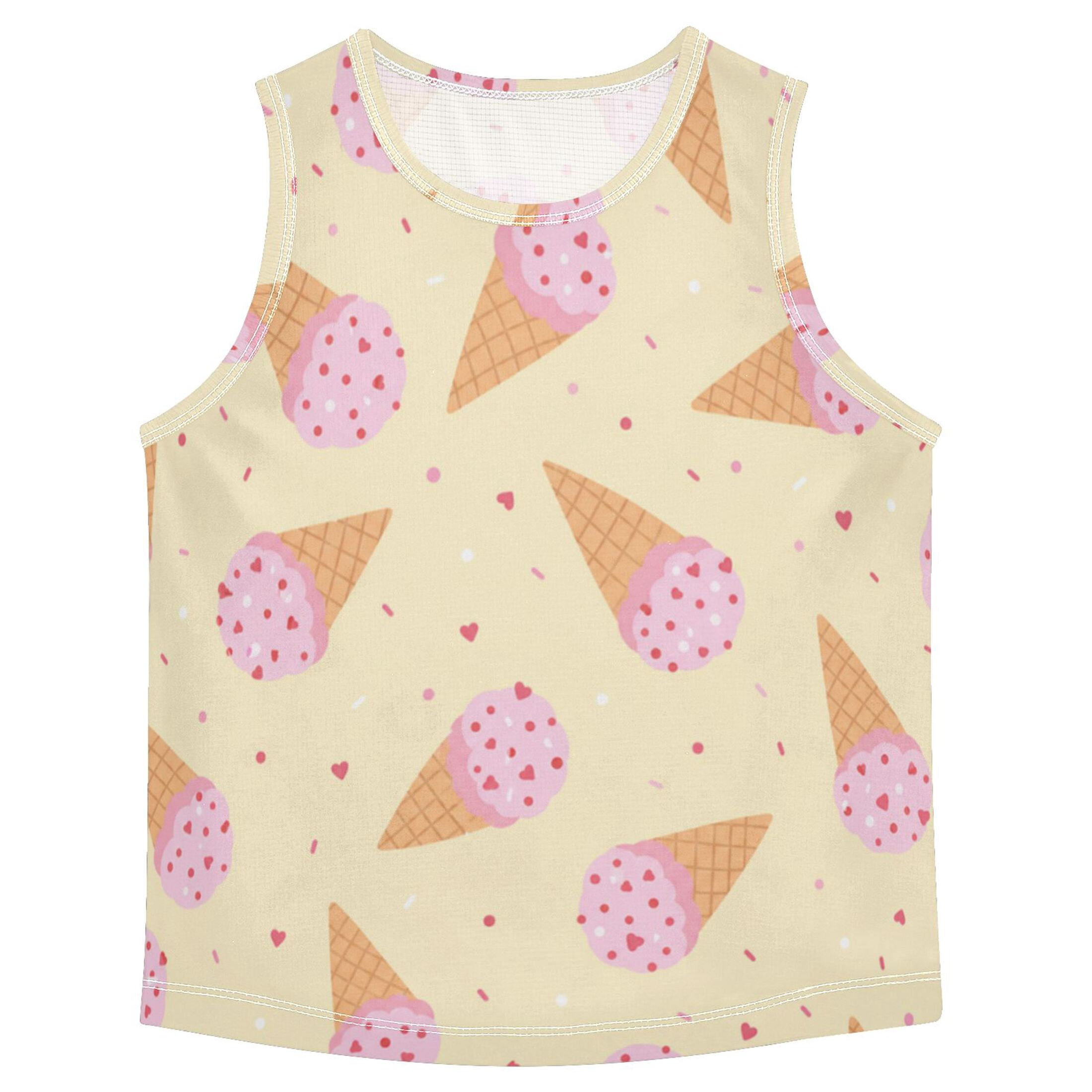 Tank Top Shirts Ice Cream Cone Pattern Quick-Dry Athletic for Running ...
