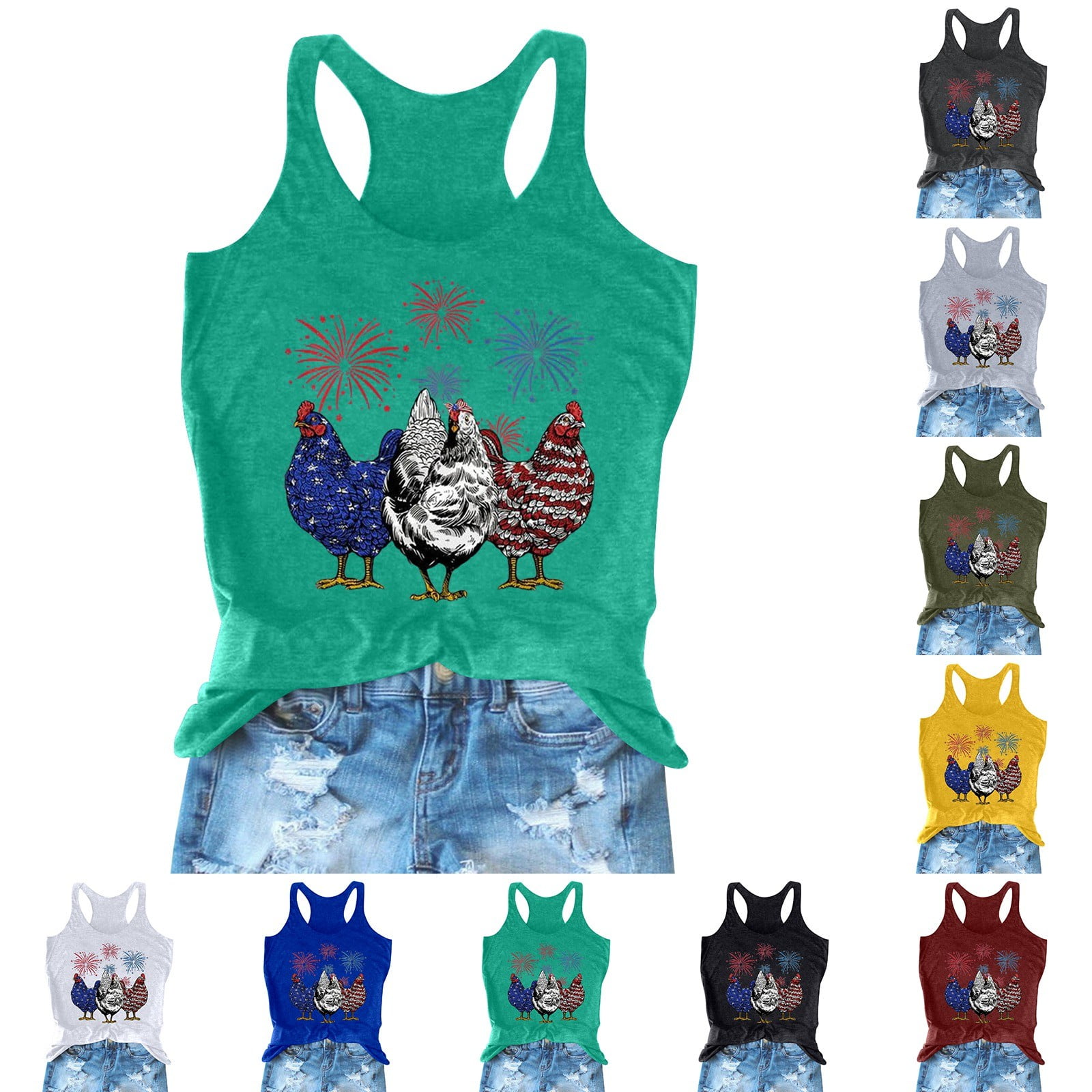 Tank Top Women Stylish Tanks Printed Casual Summer Pair With Jeans Or ...