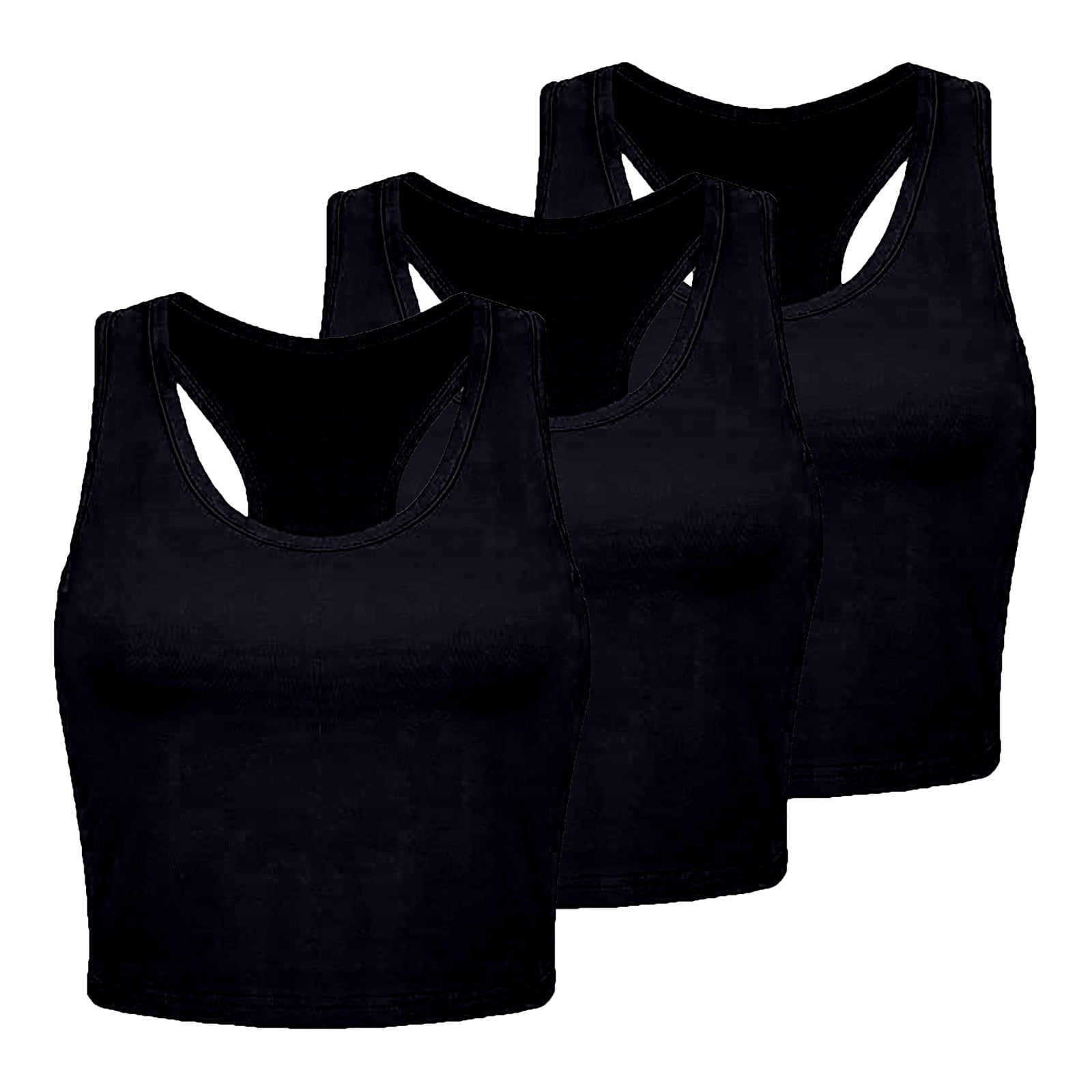 Tank Top for Women,Women's 3 Piece Tank Tops Ribbed Seamless Workout ...