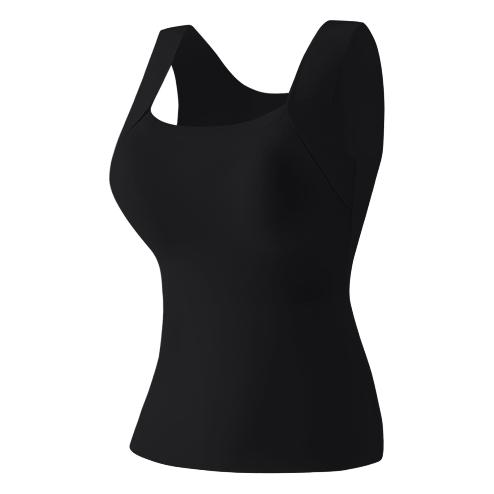 Tank Top for Women with Built In Bra High Neck Double-Lined Compression ...