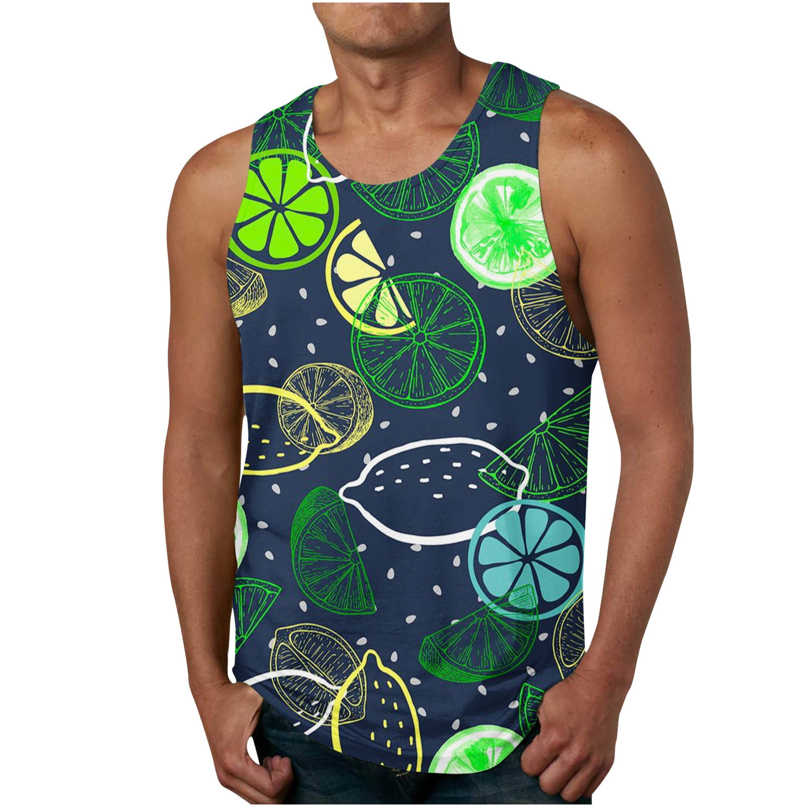 Tank Tops For Men Big And Tall Mens 3D Print Tank Top Summer Casual Novelty Polyester Gym ...