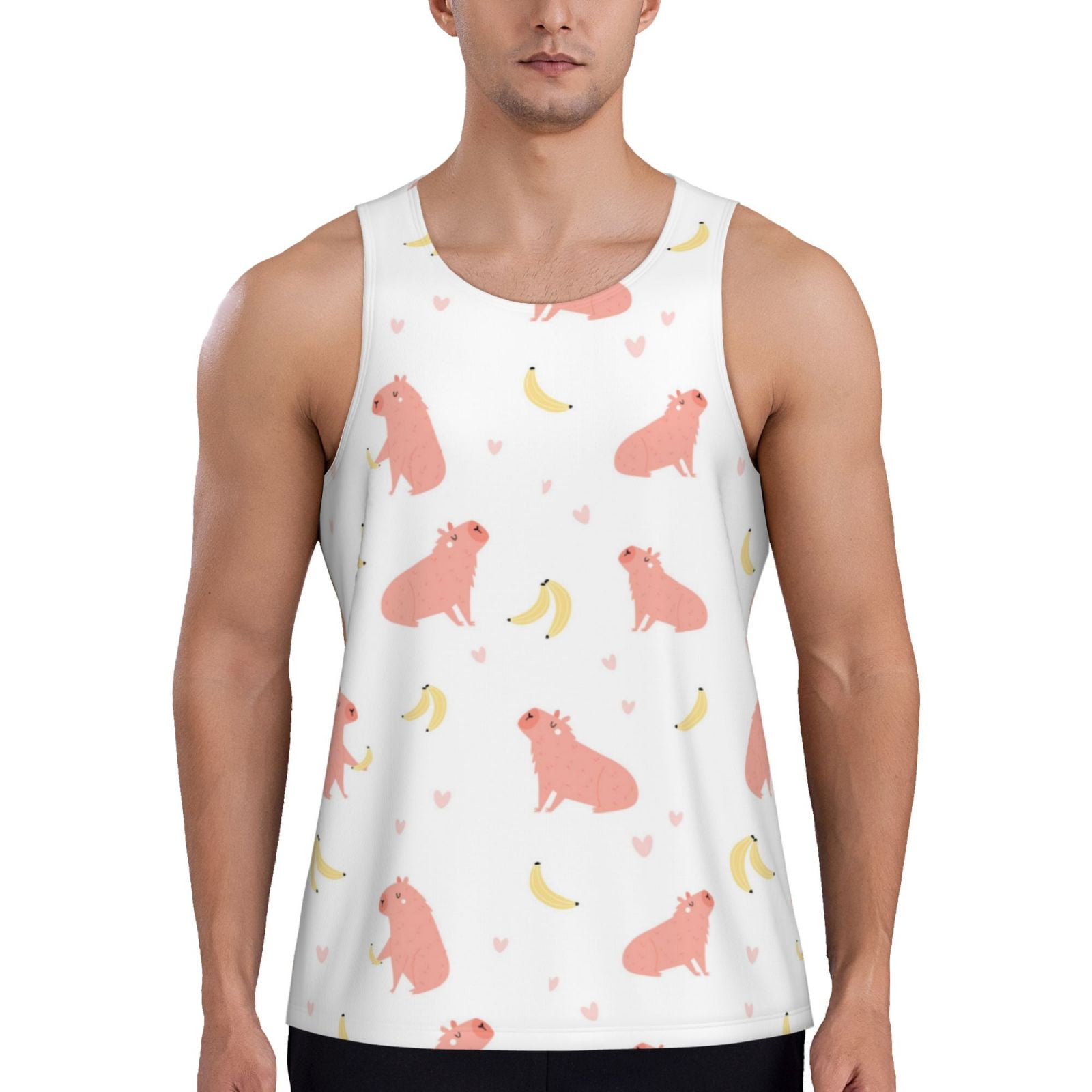 Tank Tops Men - Capybaras Banana 标题2 - Walmart.com