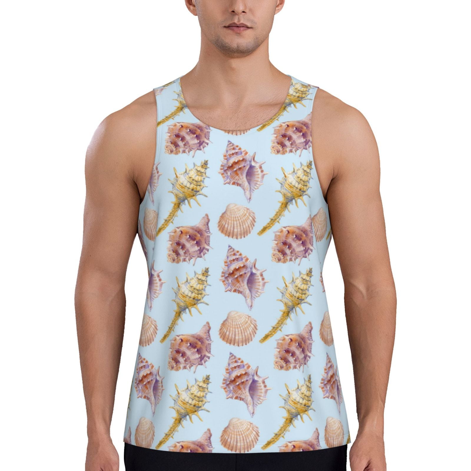 Tank Tops Men, Conch Shell No.J97 Gym Sports Workout Mens Tank Top ...