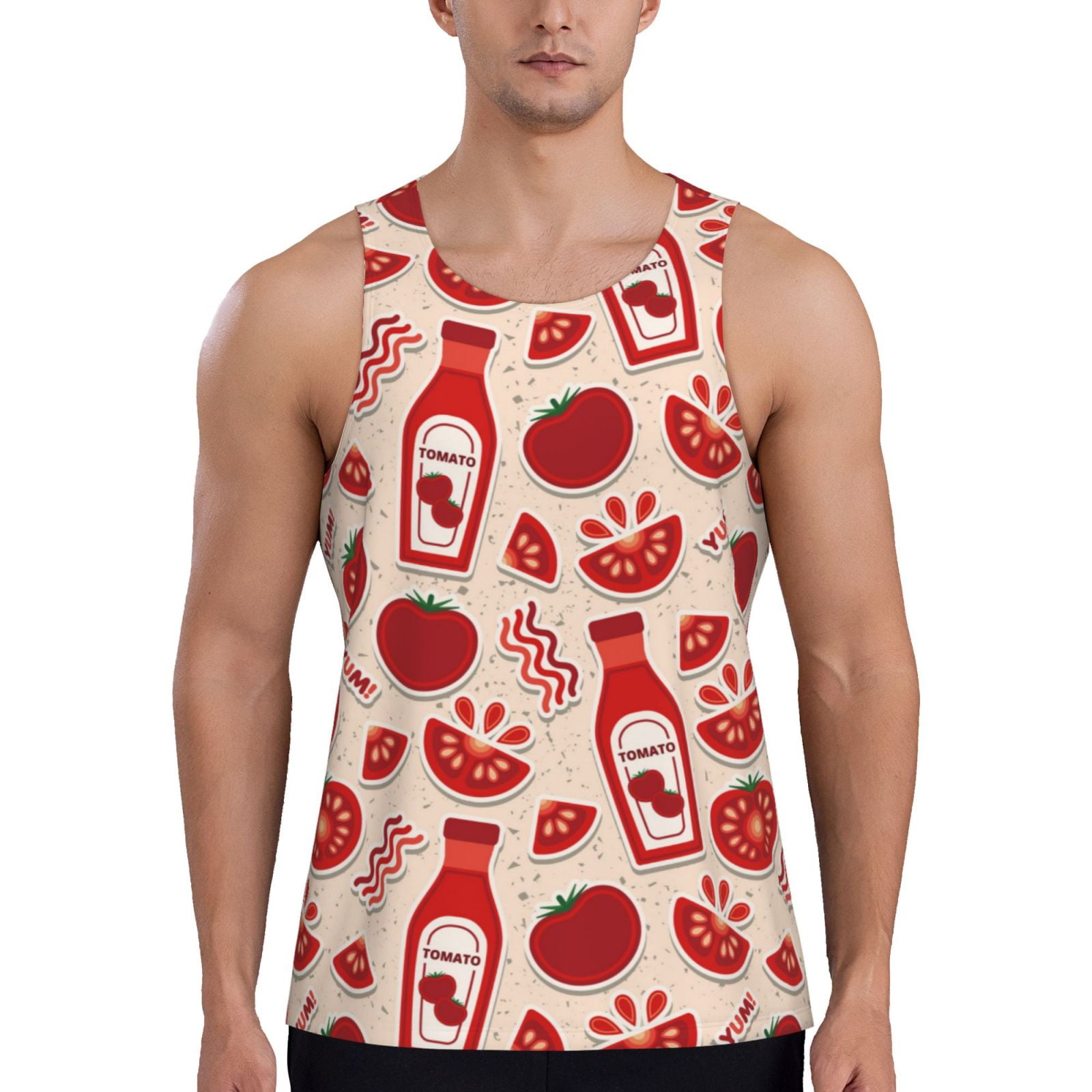 Tank Tops Men, Cute Tomato Ketchup Gym Sports Workout Mens Tank Top ...