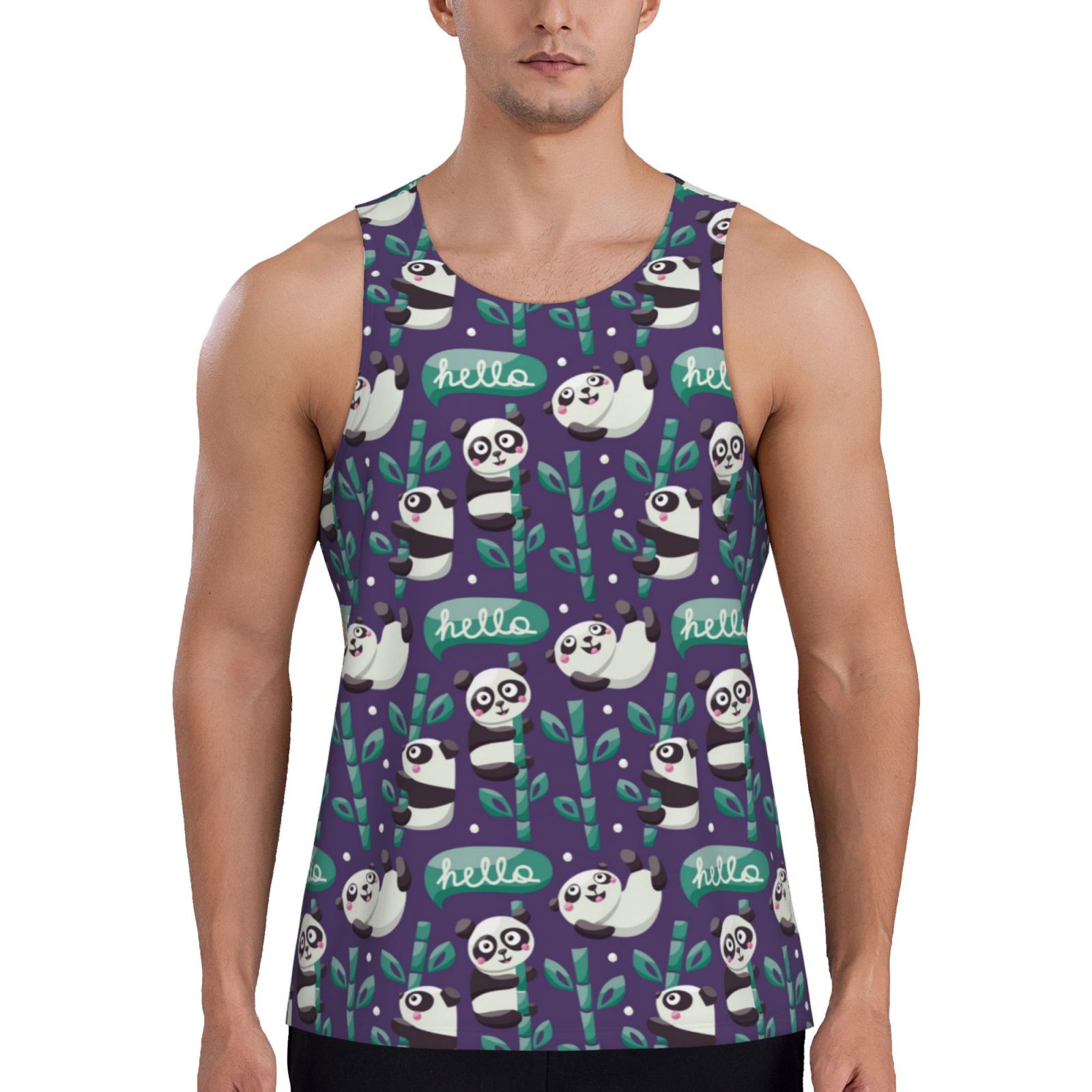 Tank Tops Men, Funny Cute Panda Gym Sports Workout Mens Tank Top, Quick ...