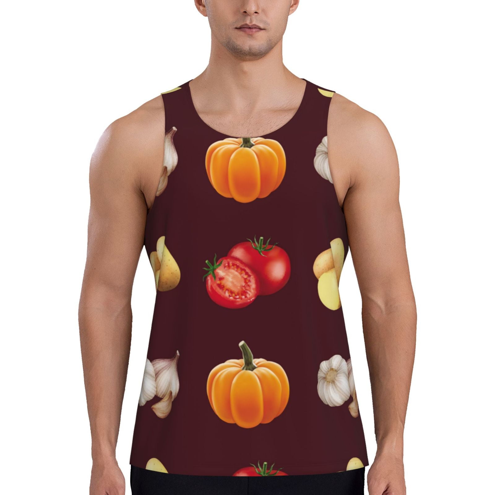 Tank Tops Men, Garlic Tomato Pumpkin Potato Gym Sports Workout Mens ...