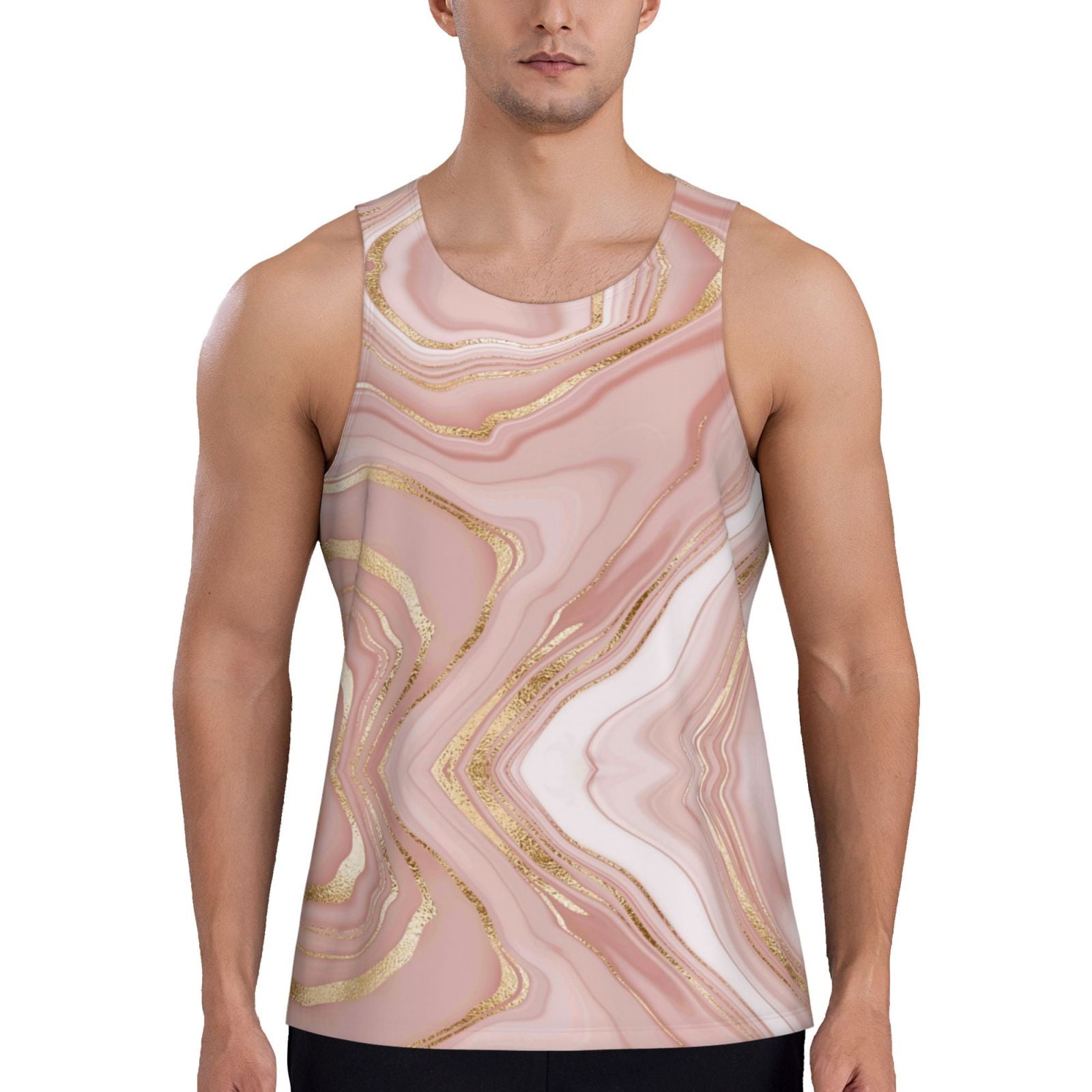 Tank Tops Men, Rose Gold Glitter Splatter Gym Sports Workout Mens Tank ...