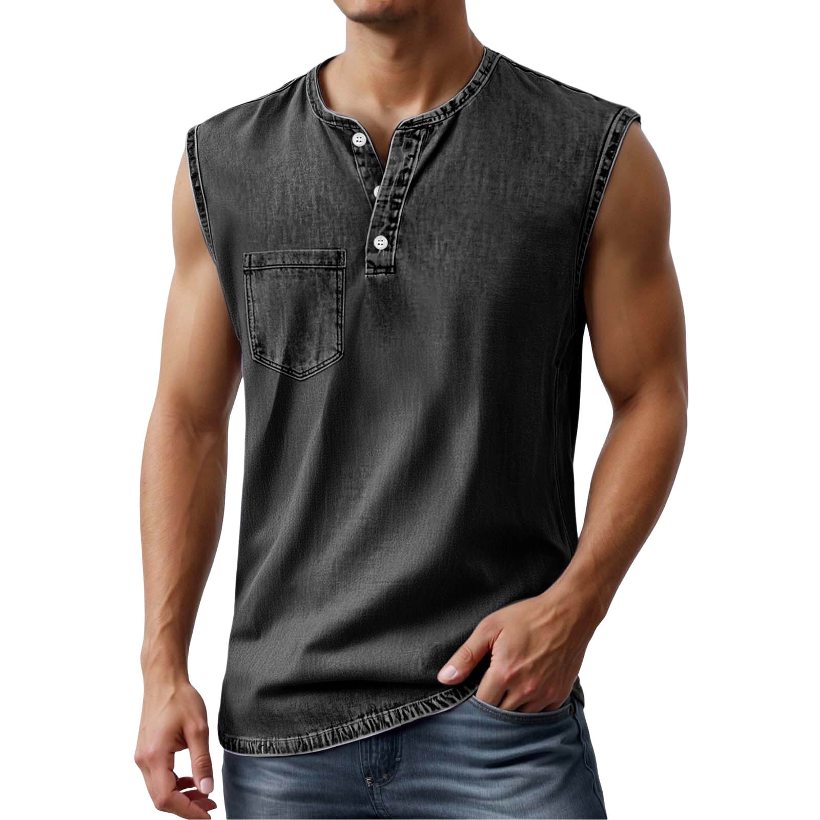 Tank Tops Men Scrub Tops Long Sleeve Shirts for Men Striped Walking ...