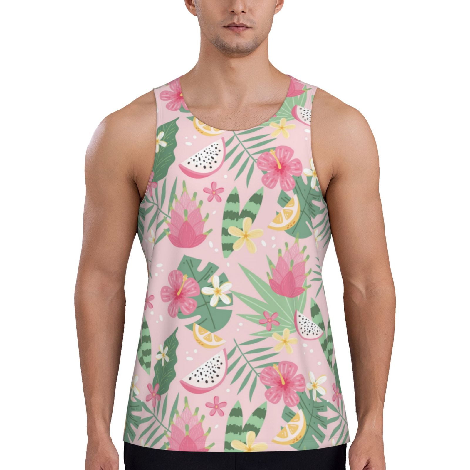 Tank Tops Men, Tropical Pitaya Gym Sports Workout Mens Tank Top, Quick ...