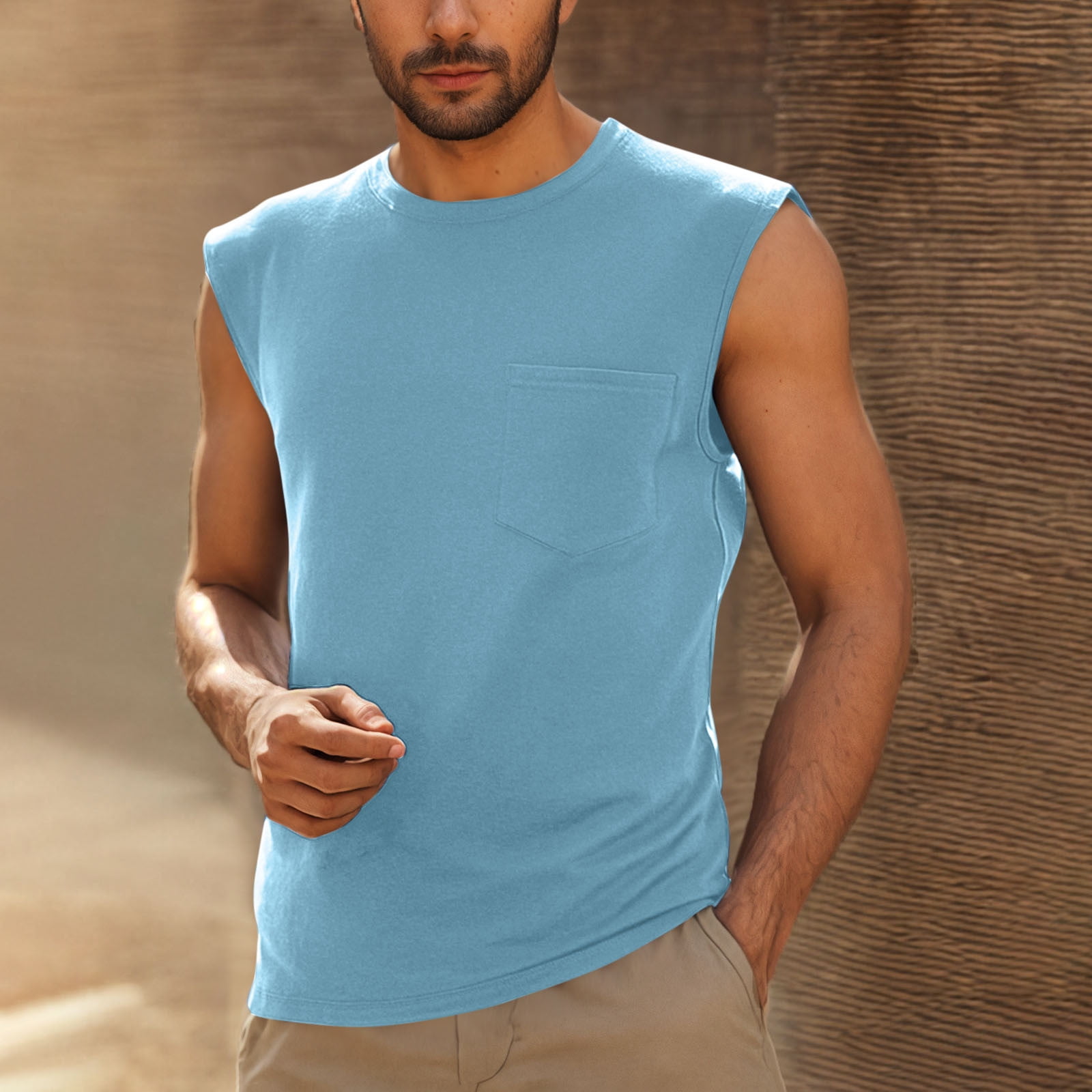 Tank Tops for Men DYTTDG Men's Fashion Solid Color Sleeveless Tank Top ...