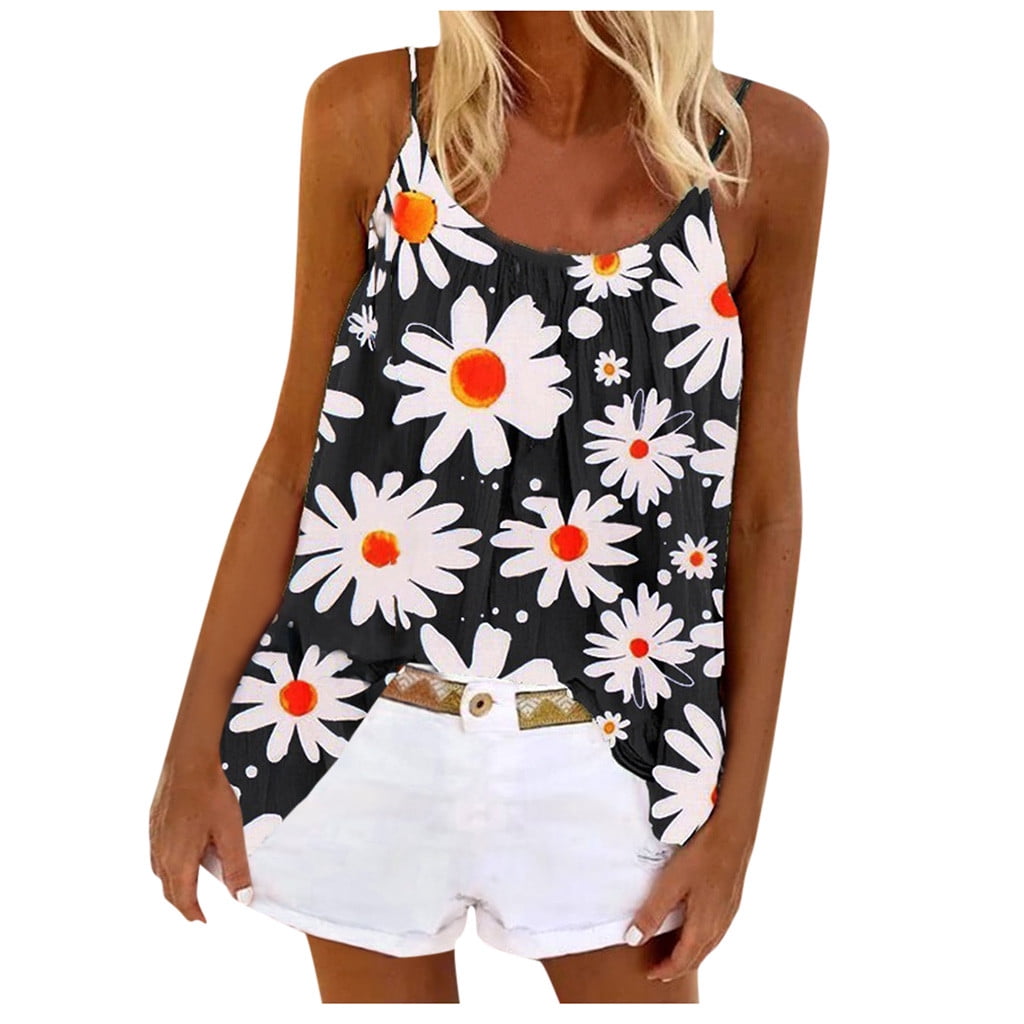 Tank Tops for Women Swing Vest Sleeveless Strappy Flared Plus Size ...