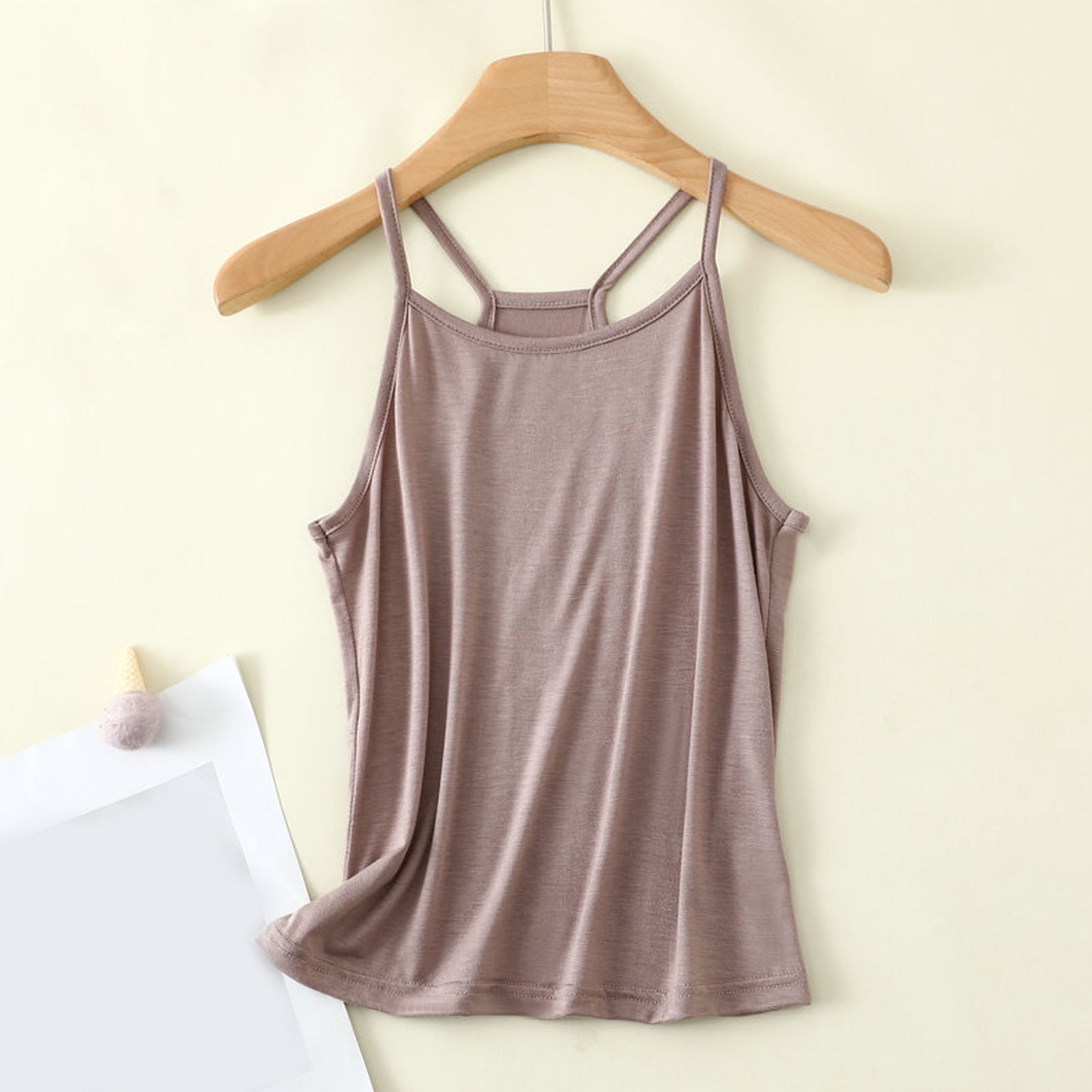 Tank Tops for Women under $5 Round Neck Sleeveless Outerwear Solid ...