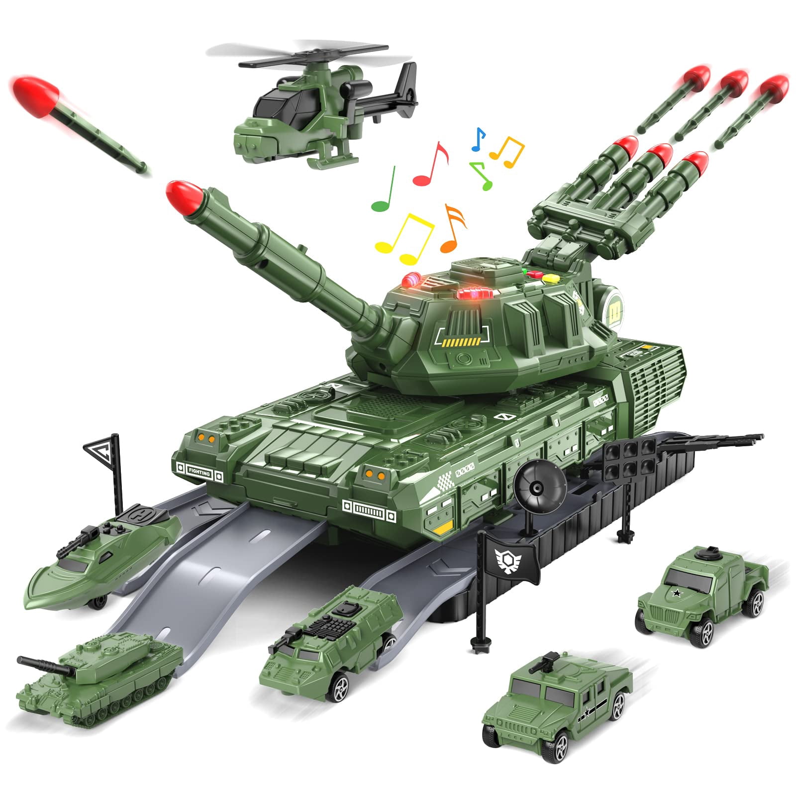 Tank Toys for 3 4 5 6 7 8Boys - Army Toys Tank with 6PCS Alloy Die-Cast ...