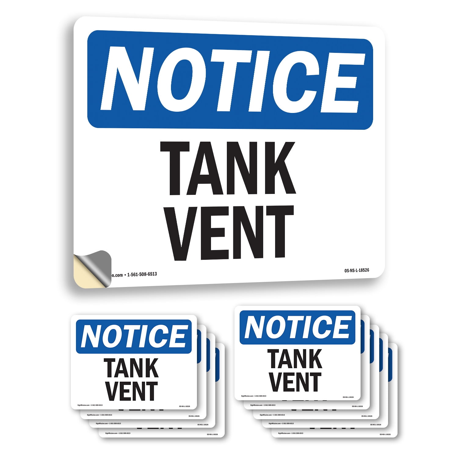 Tank Vent OSHA Notice Vinyl Decal Label 7 Inch x 5 Inch - 10 Pack ...