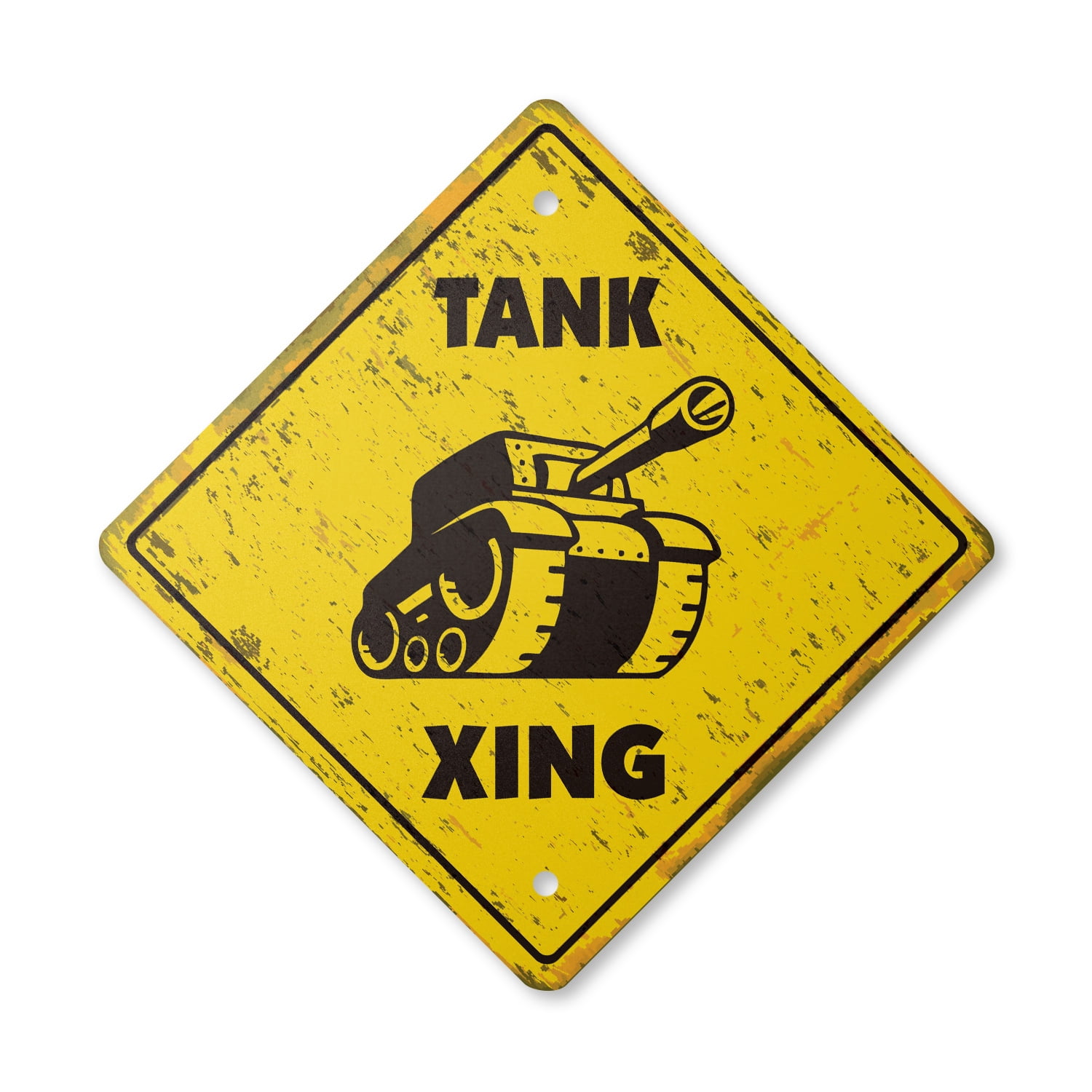 Tank Vintage Crossing Sign Zone Xing | Indoor/Outdoor Plastic | 20 ...