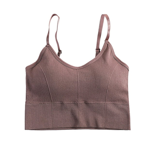 Womens Tank Top with Built-In Bra, Adjustable Strap, Stretch Cotton ...