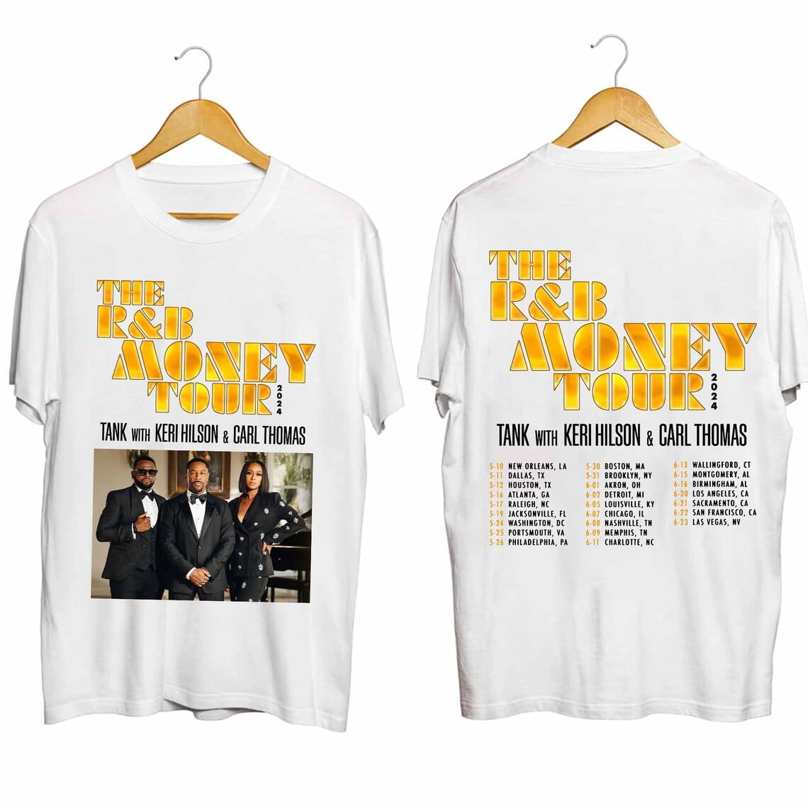 Tank with Keri Hilson and Carl Thomas Shirt The R&B Money Tour 2024 Shirt, Tank with Keri Hilson ...