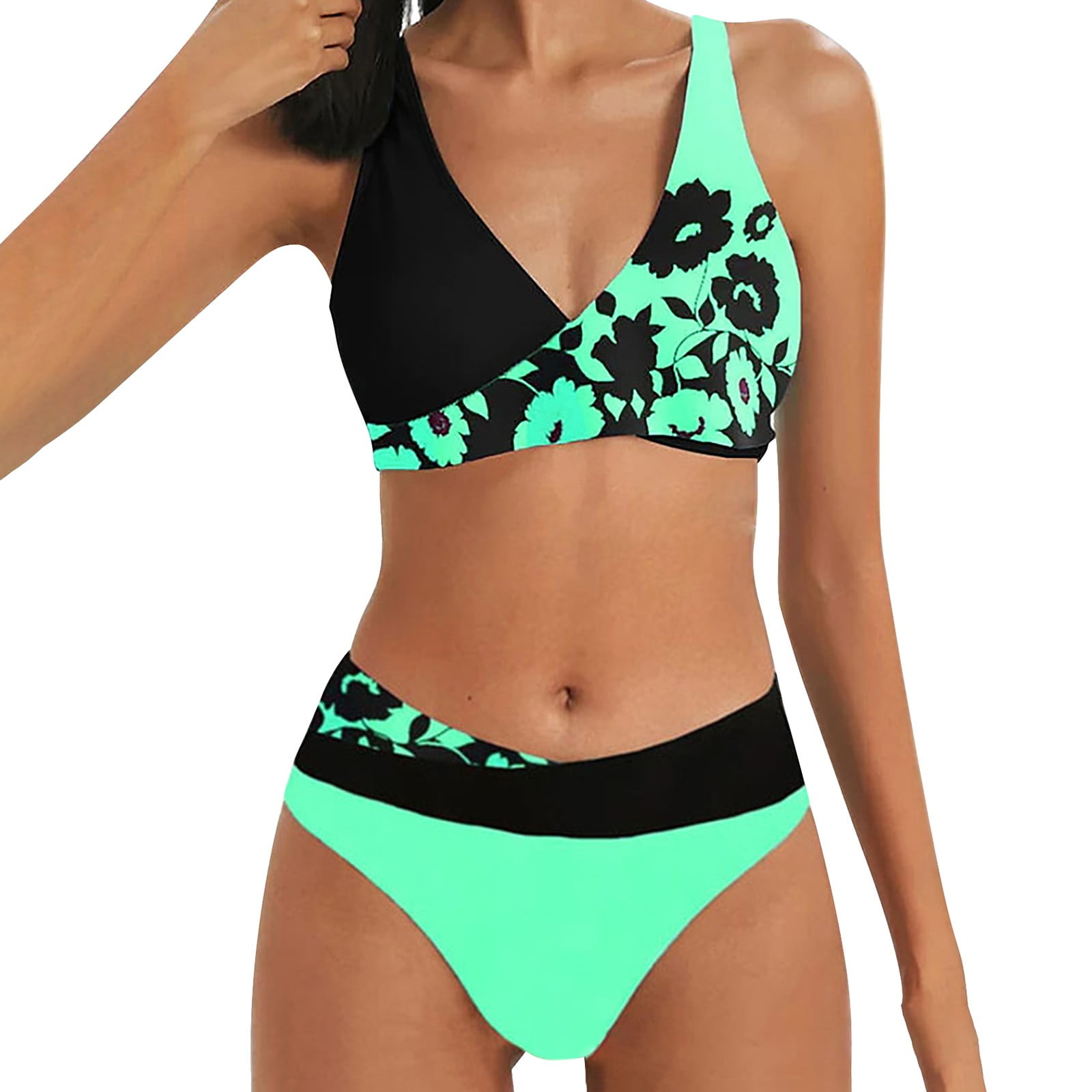 Tankini Bathing Suits For Women Print High Waisted Two Pieces Elegant Fashion Beachwear Cute