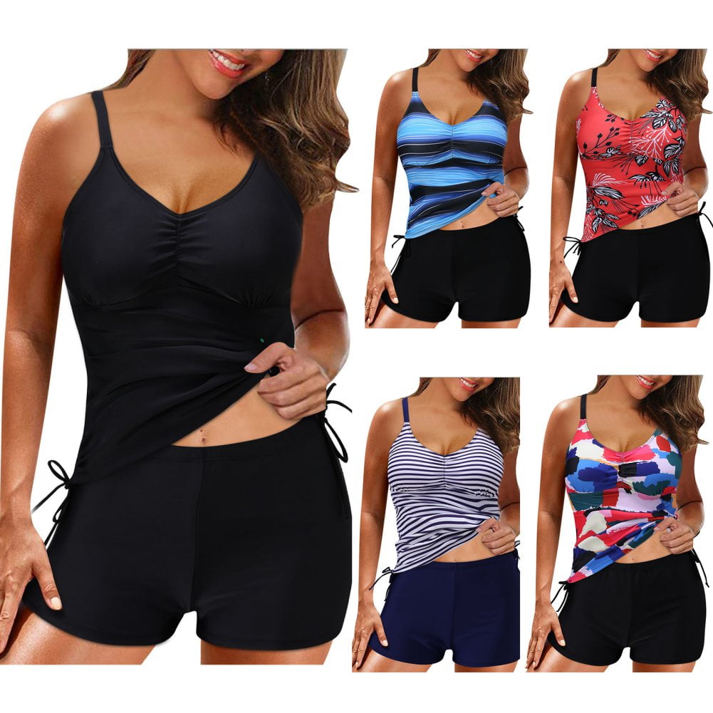 Tankini Bathing Suits for Women Tummy Control Modest Swimsuits Plus ...