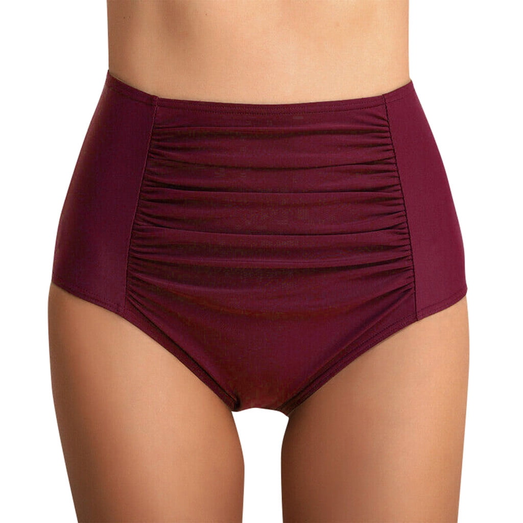 Tankini Sets For Women Women High Waist Ruched Bikini Bottoms Tummy