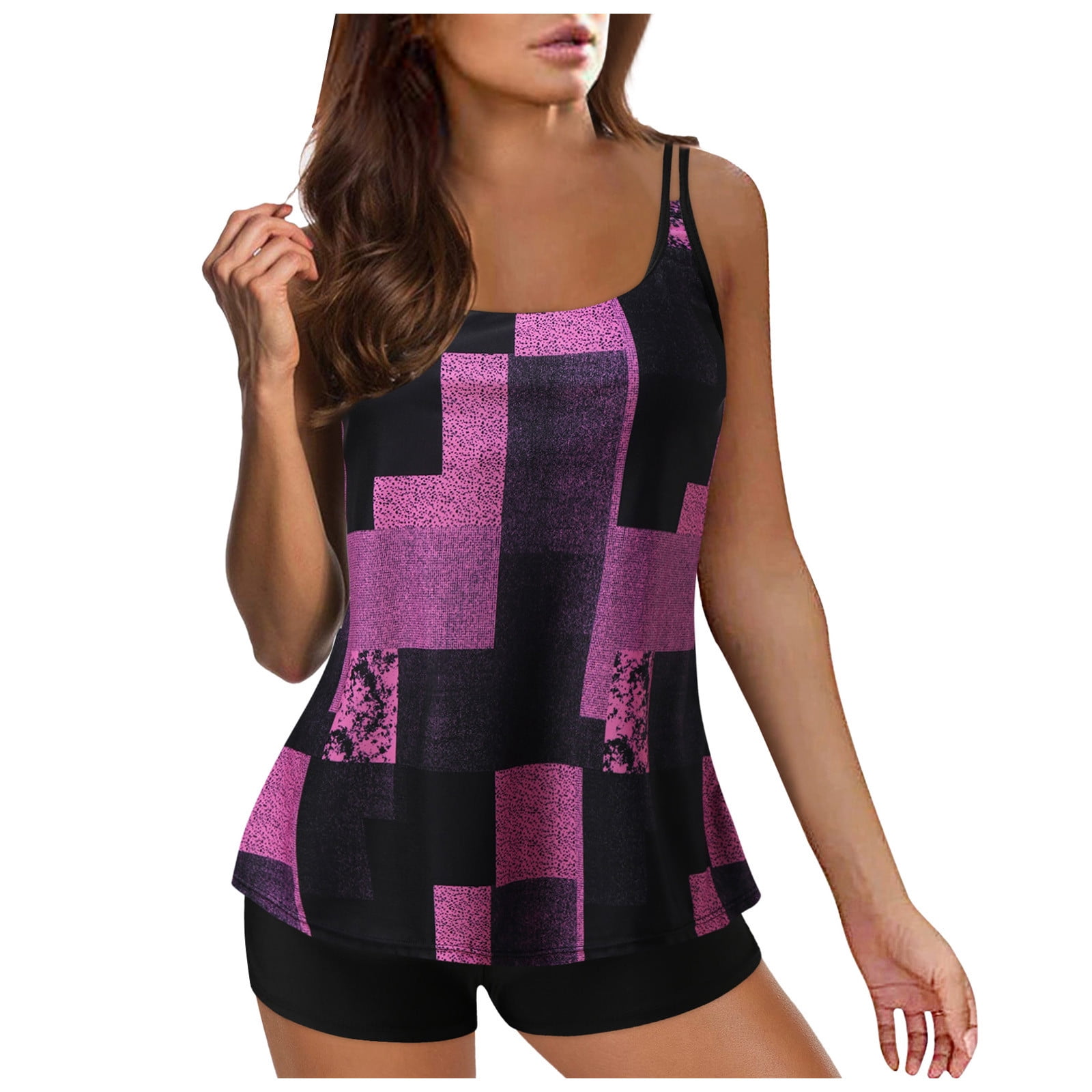 Tankini Swimsuits For Women 2024 Summer Two Piece Bathing Suits Print ...