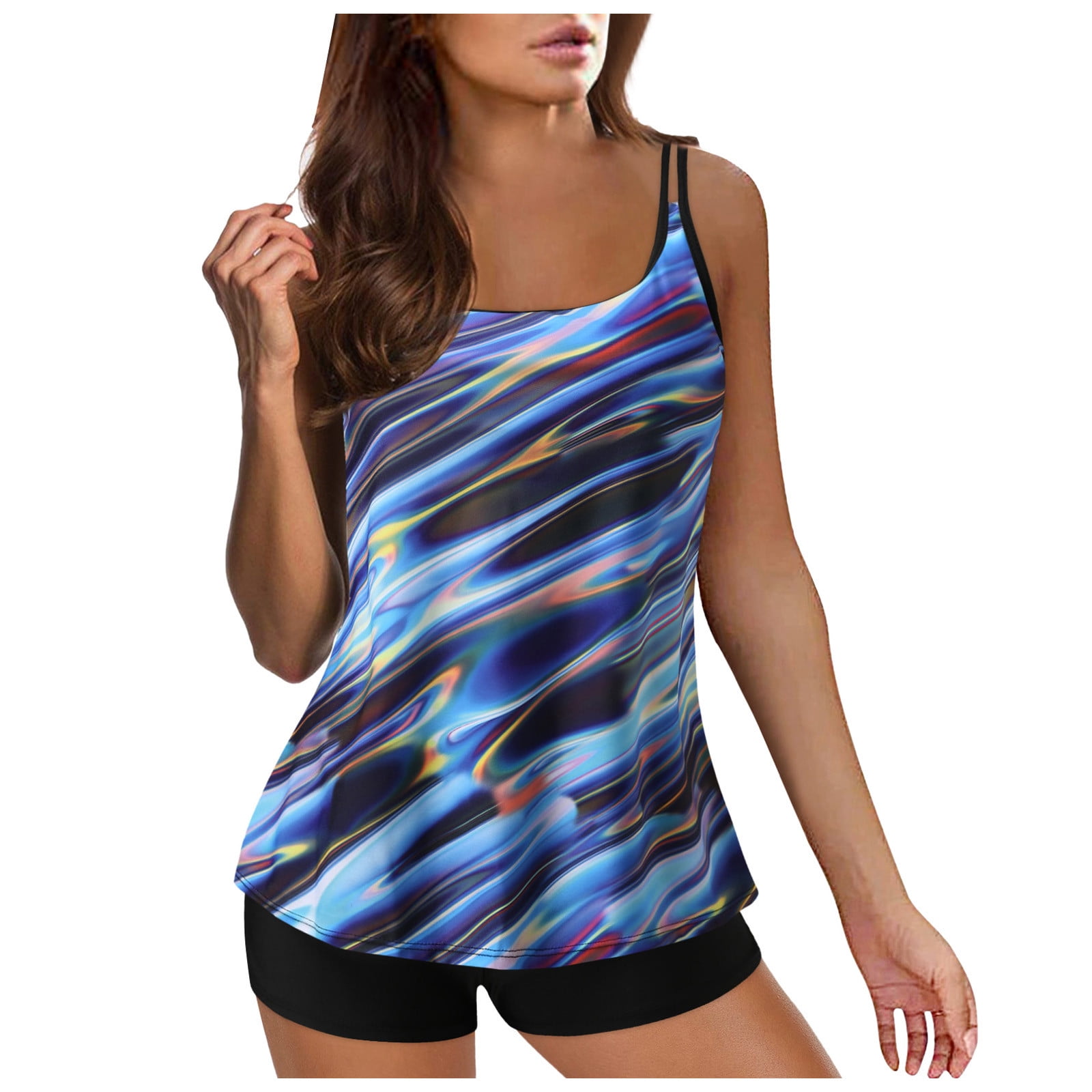 Tankini Swimsuits For Women 2024 Summer Two Piece Bathing Suits Print ...