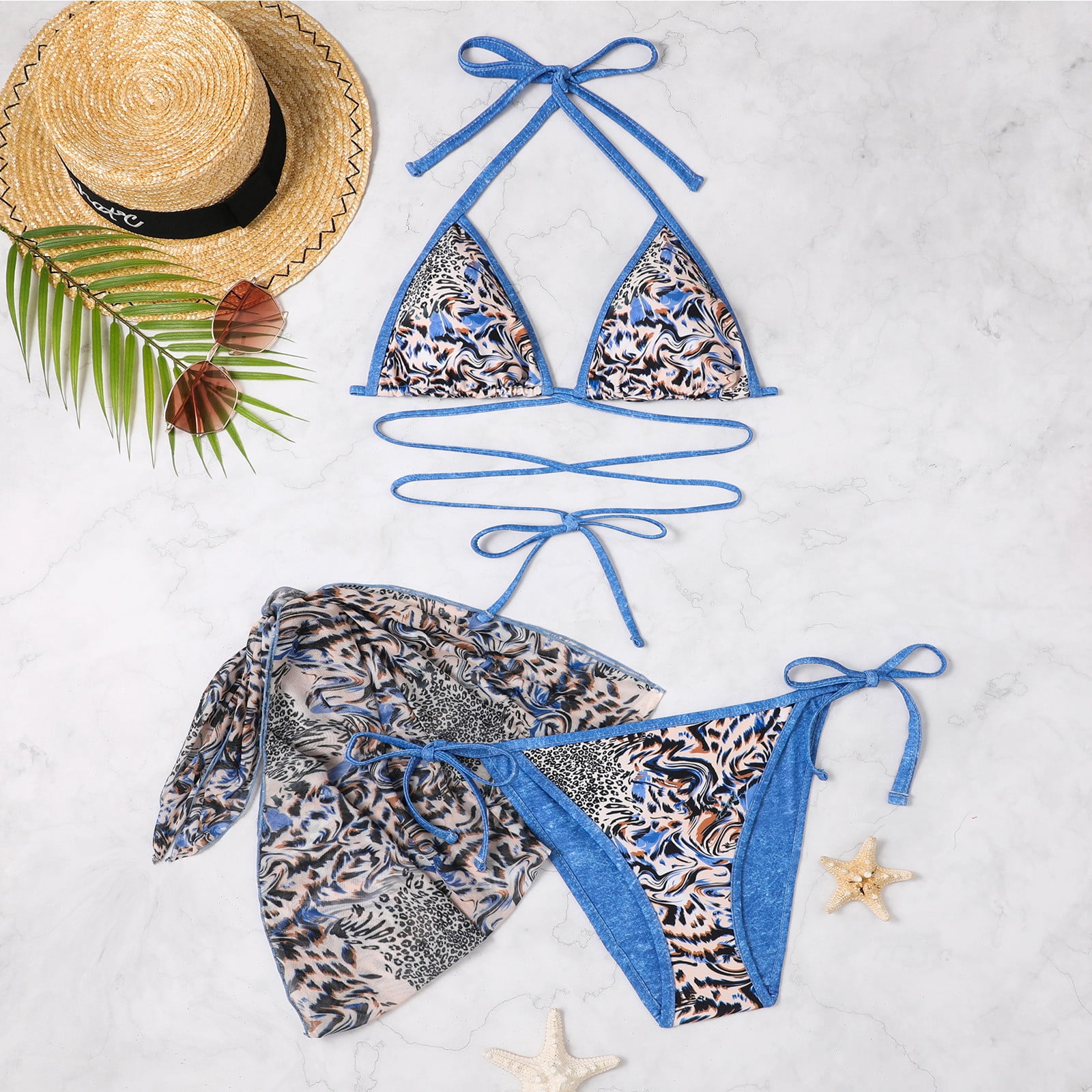 Tankini Swimsuits For Women Summer Halter Neck Bow Swimwear Sexy 3 ...