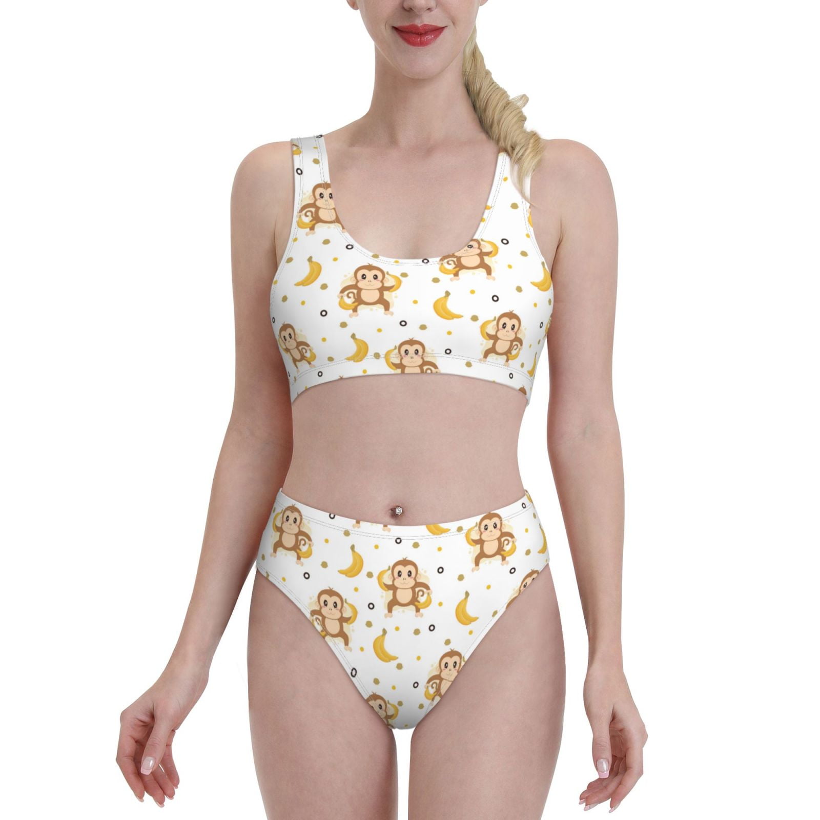 Tankini Swimsuits for Women 2024 - Cute Banana Monkey Womens Tankini Bathing Suits for Women ...