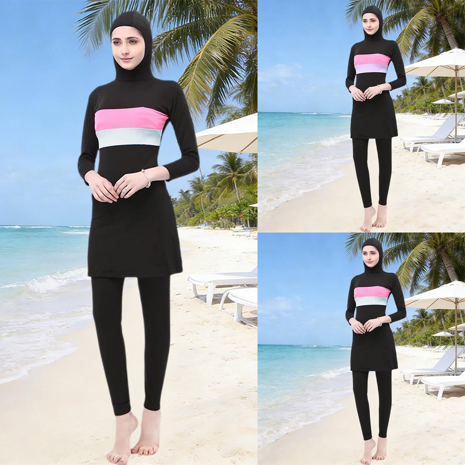 Tankini Swimsuits for Women Long Sleeve Full Coverage Tankini Top with ...
