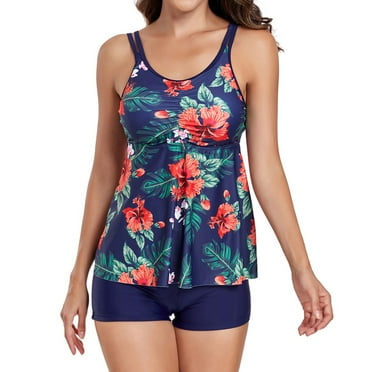 Fulorrnie Women No Bottom Modest Swimwear Tops Tankini Top Only Push Up ...