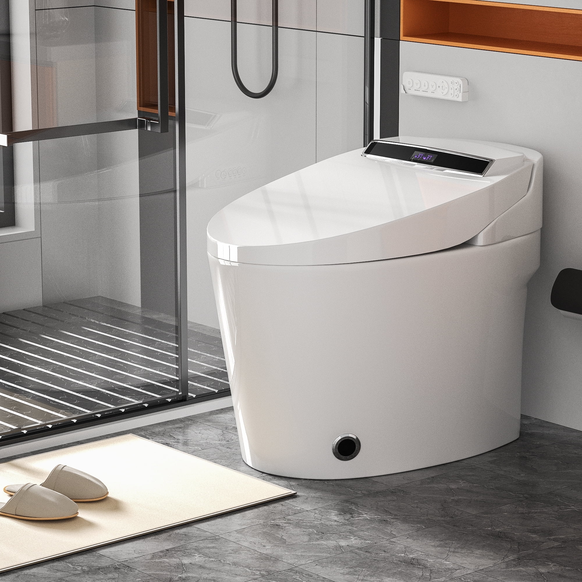 Tankless Smart Bidet Toilet for Bathrooms, Heated Seat with Nightlight ...