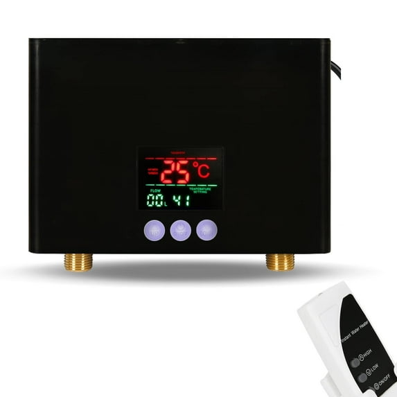 Tankless Water Heater, 3000W Mini Electric Instant Hot Water Heater LED ...