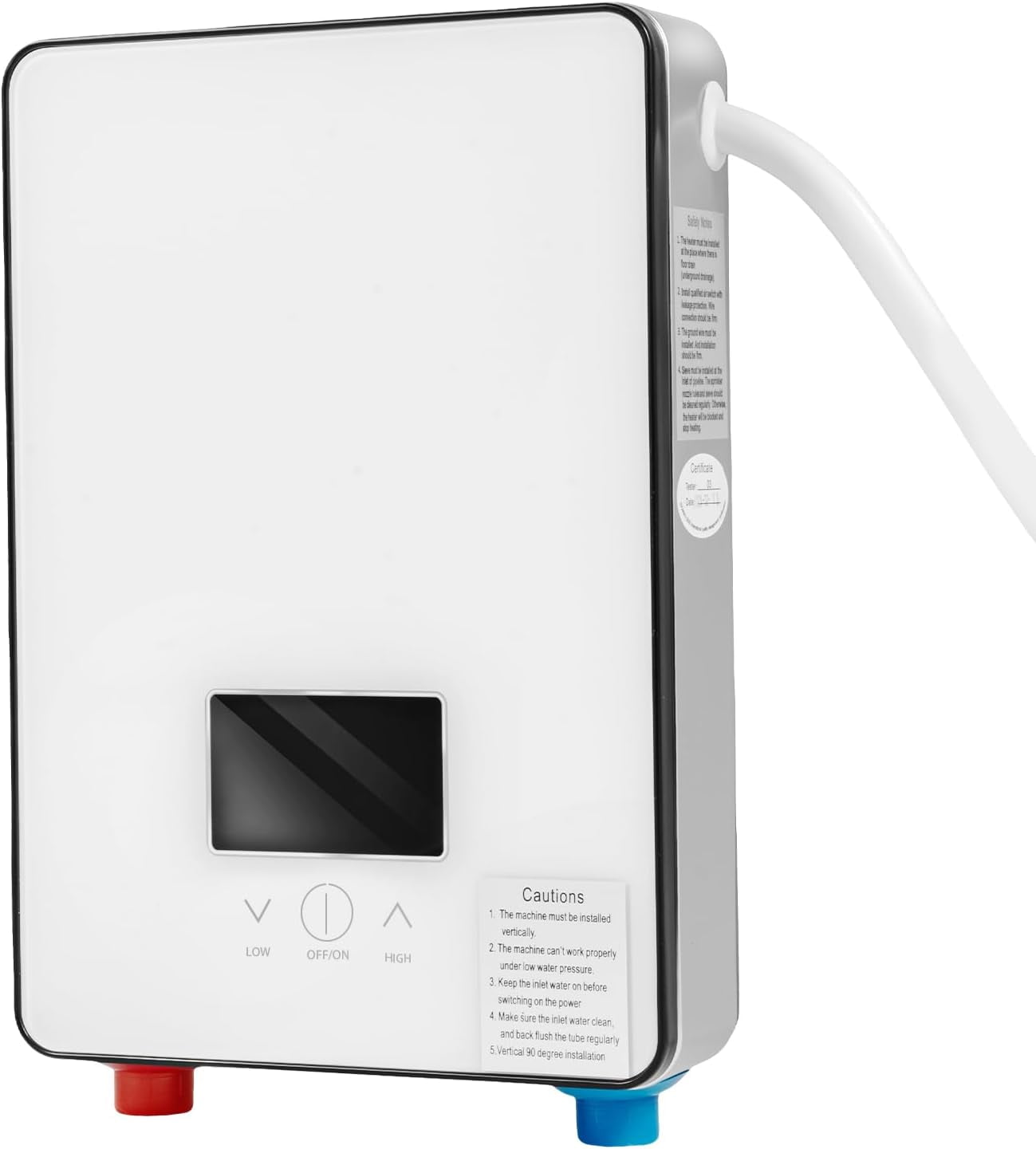 Tankless Water Heater Electric, 4500W Electric Water Heater with LED ...