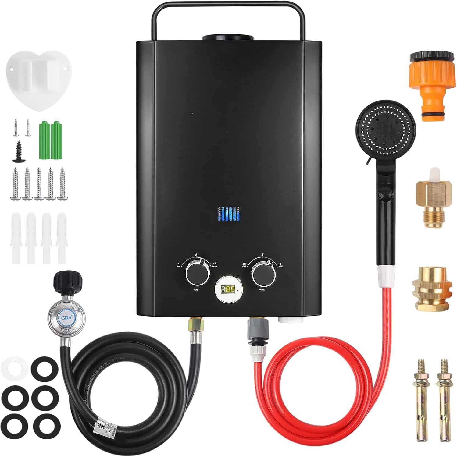Tankless Water Heater Propane, 1.58GPM 5L Portable Instant Hot Water ...