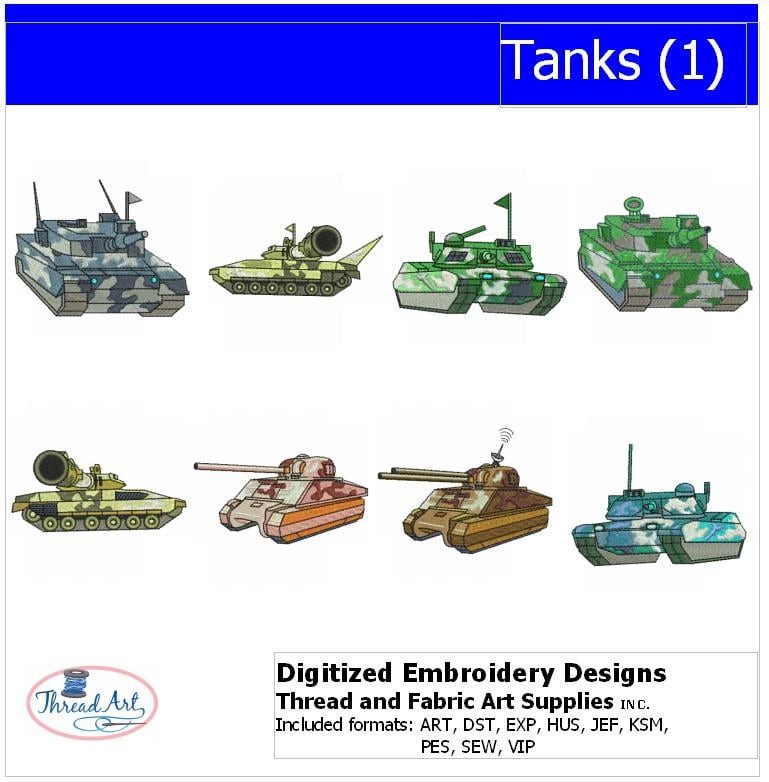 Tanks(1) Embroidery Designs - All Popular Formats Included - Loaded on ...