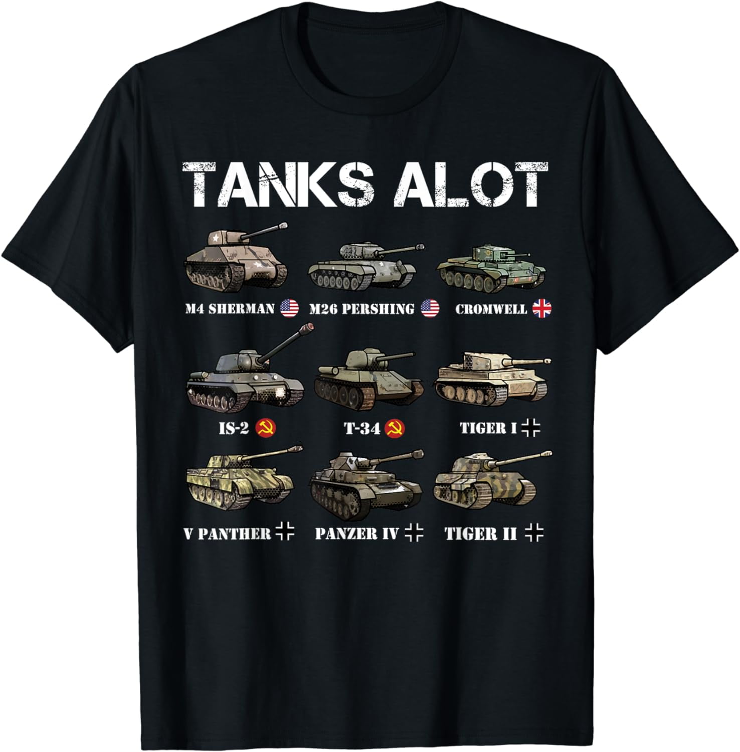 Tanks ALot Funny Tank Joke WW2 Tanks World War 2 Tank T-Shirt - Walmart.com