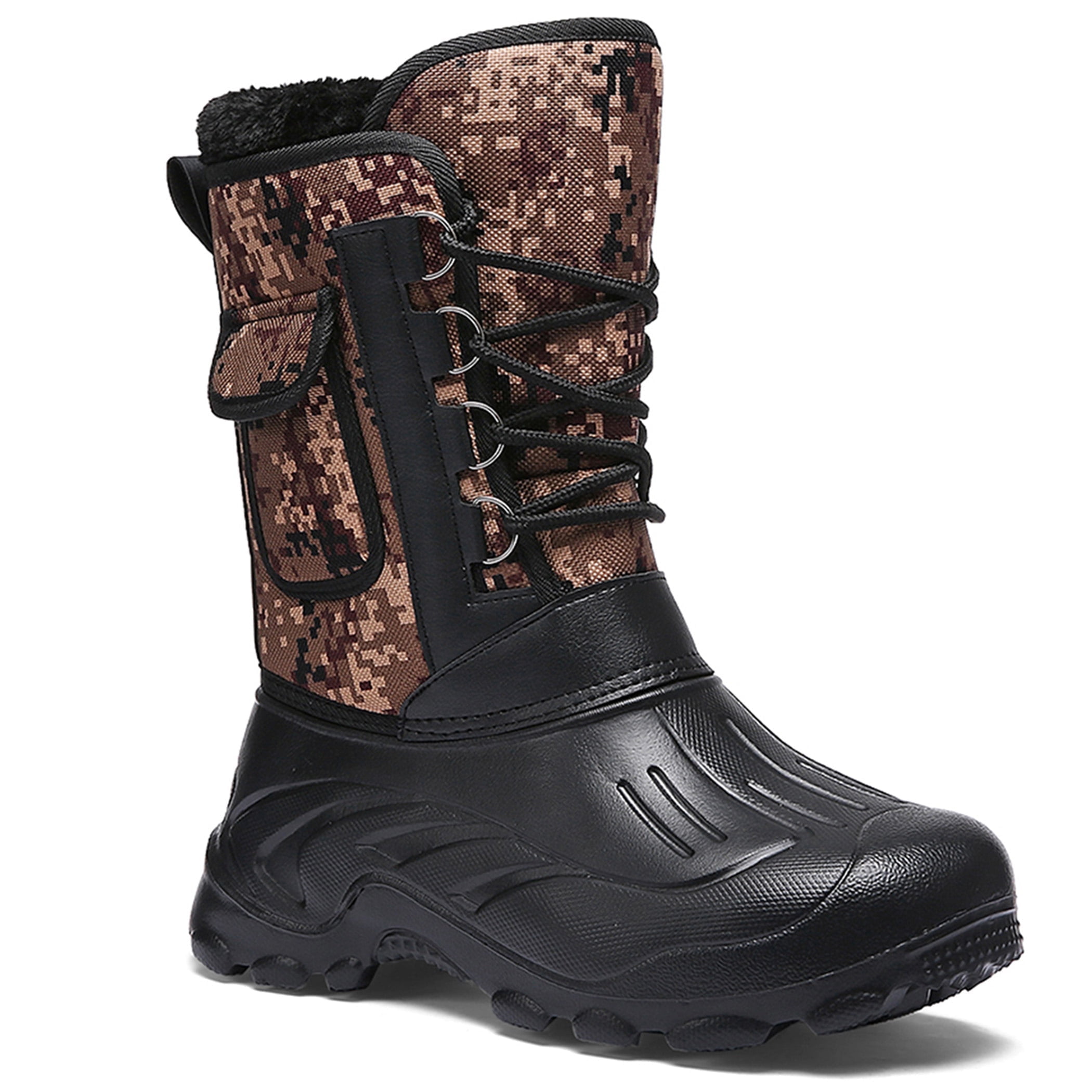 Tanleewa Fashion Men Snow Boots Nonslip Waterproof Warm ts Fur Lined Winter Shoes Gift - Walmart.com