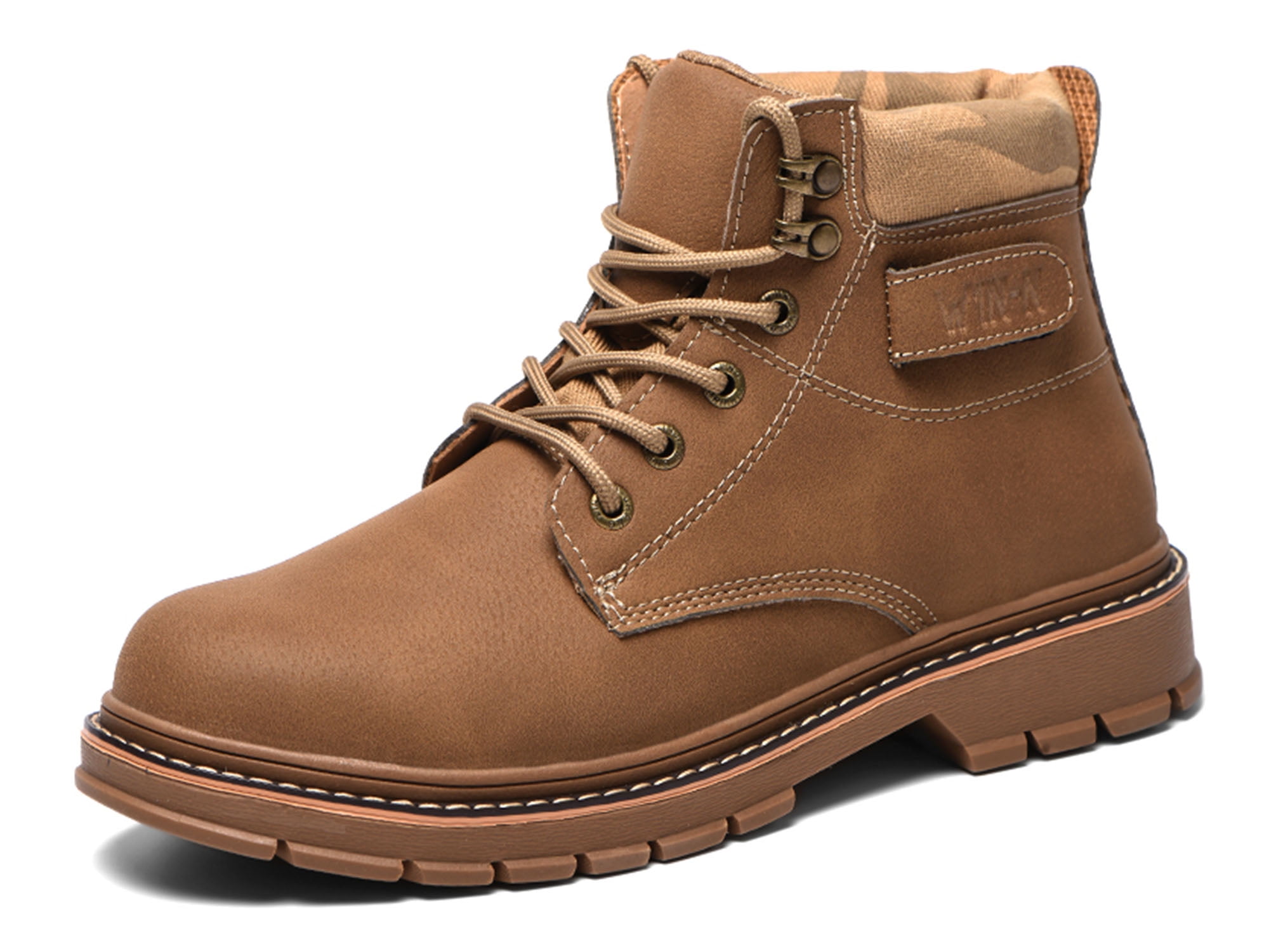 Tanleewa Waterproof Steel Toe Work Boots for Men Leather Safety Sneaker Shoe Size 6.5 Men/7.5 ...