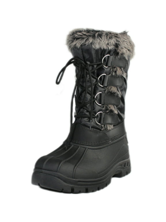 DREAM PAIRS Women's Winter Waterproof Warm Faux Fur Mid Calf Snow Boots Outdoor Hiking Boots ...