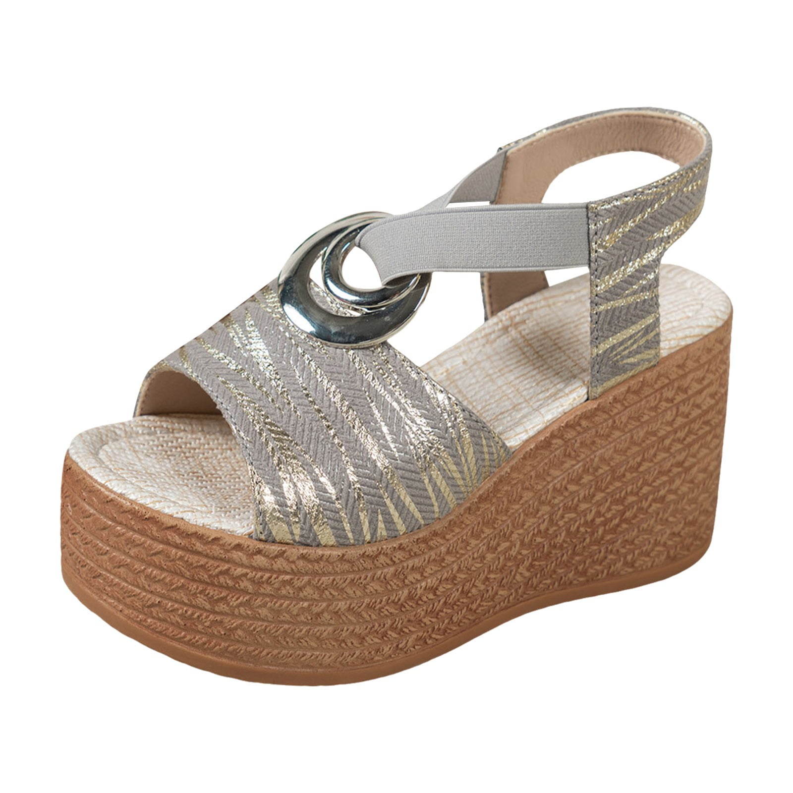 Tanmmey Platform Wedge Sandals for Women 2025 Ankle Strap Wide Width ...