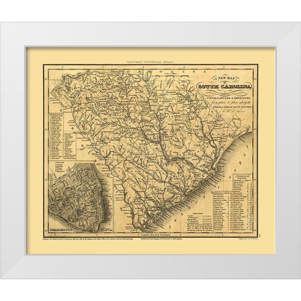 Tanner 17x15 White Modern Wood Framed Museum Art Print Titled - South ...