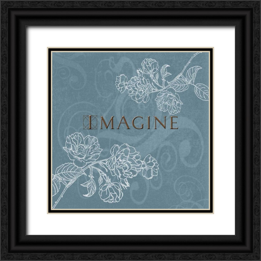 Tanner, Jan 12x12 Black Ornate Wood Framed with Double Matting Museum ...